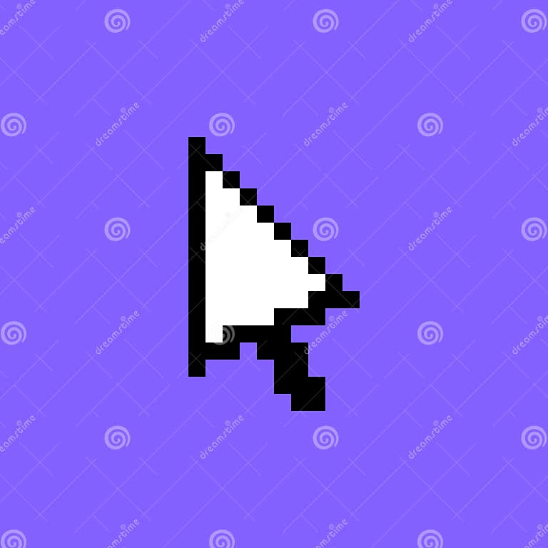 Cartoon White Pixel Computer Cursor Pointer UI Element. Vector Stock ...