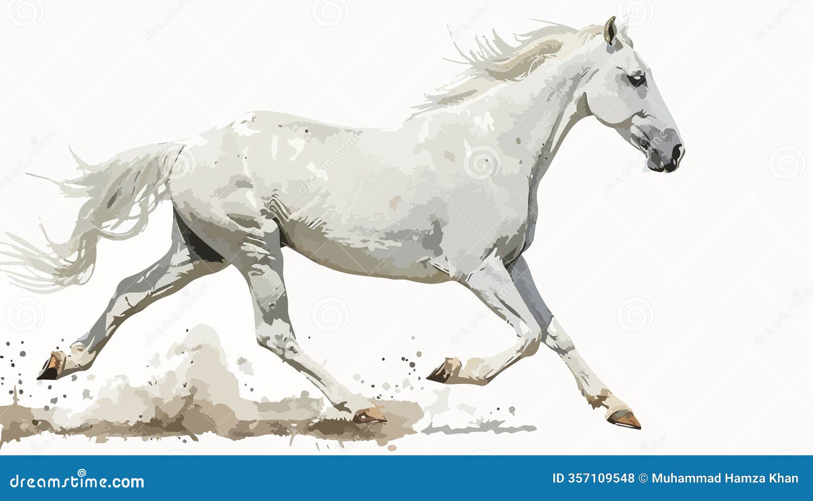 Cartoon White Stallion Vector Illustration for Creative Designs Stock ...