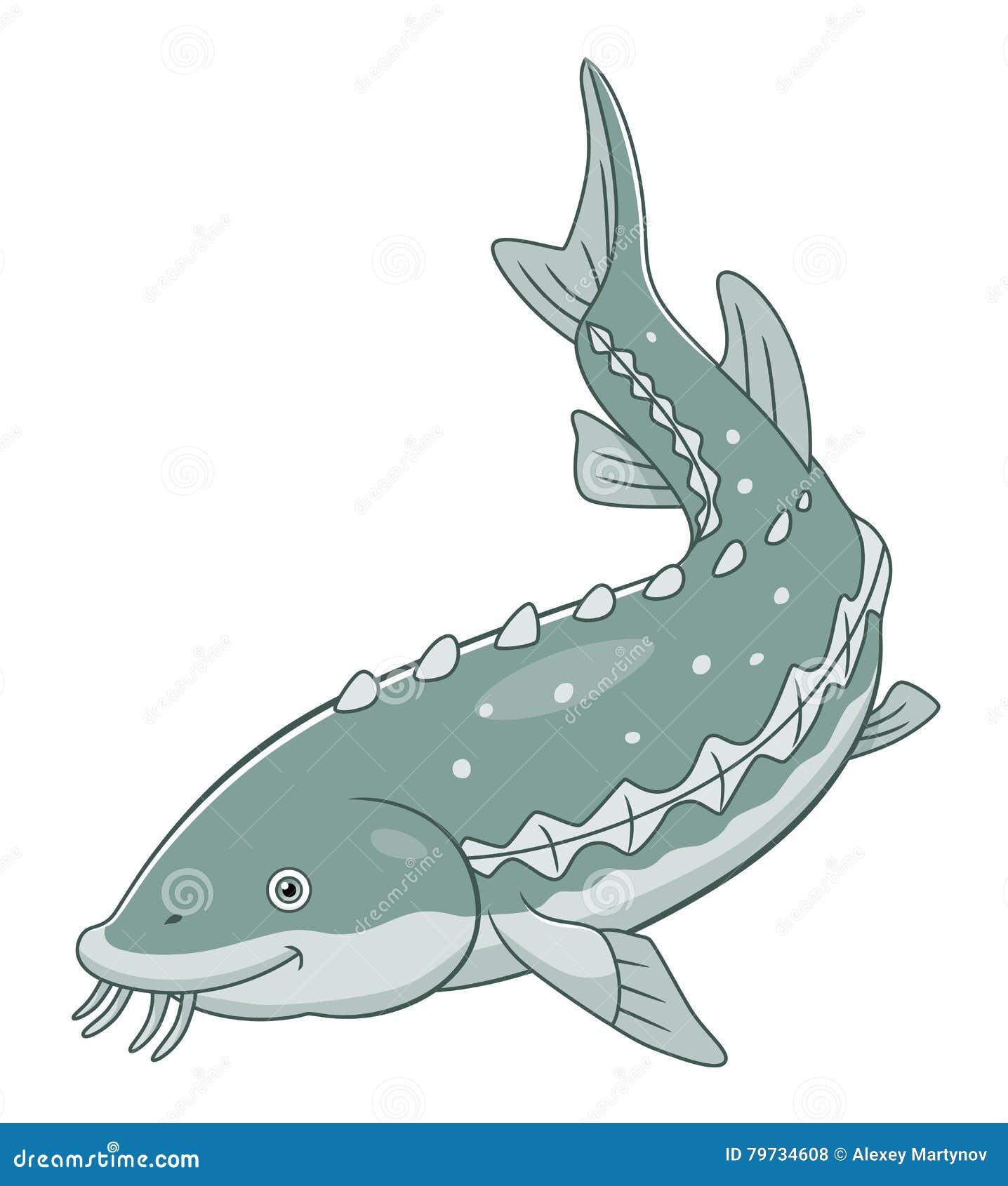 Cartoon Sturgeon Fish Vector Illustration | CartoonDealer.com #83729502