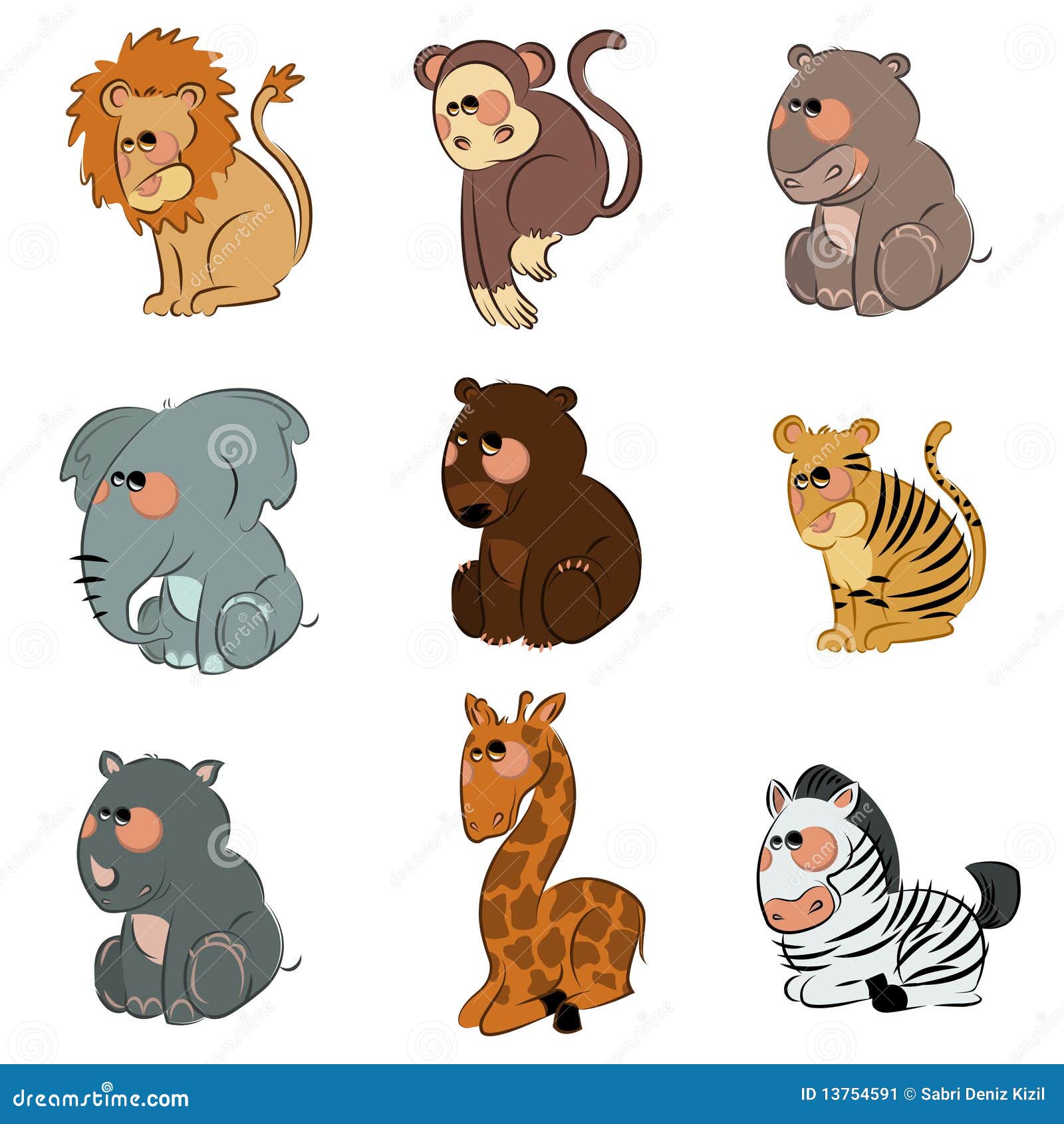 Cartoon Wild Animals Stock Image - Image: 13754591