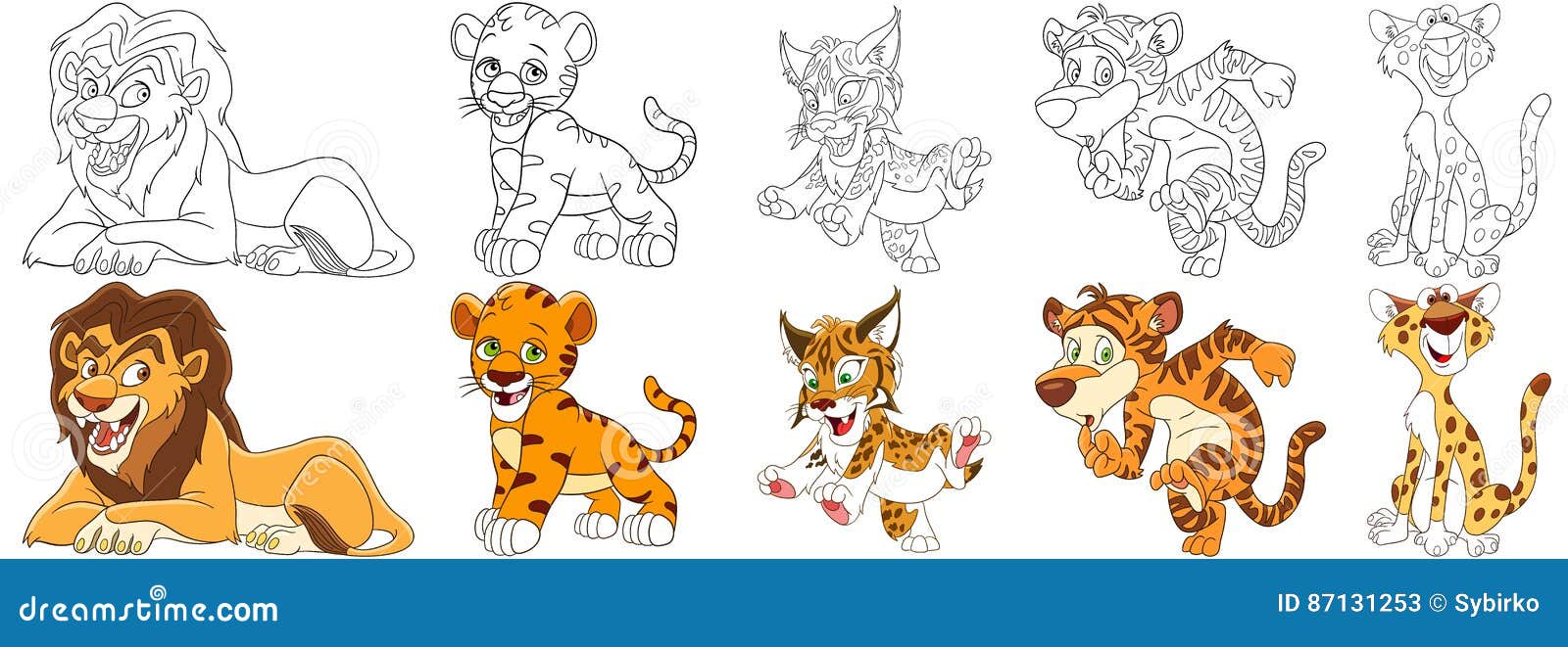Cartoon wild cats set stock vector. Illustration of african - 87131253 Cartoon wild cats set stock vector. Illustration of african - 87131253