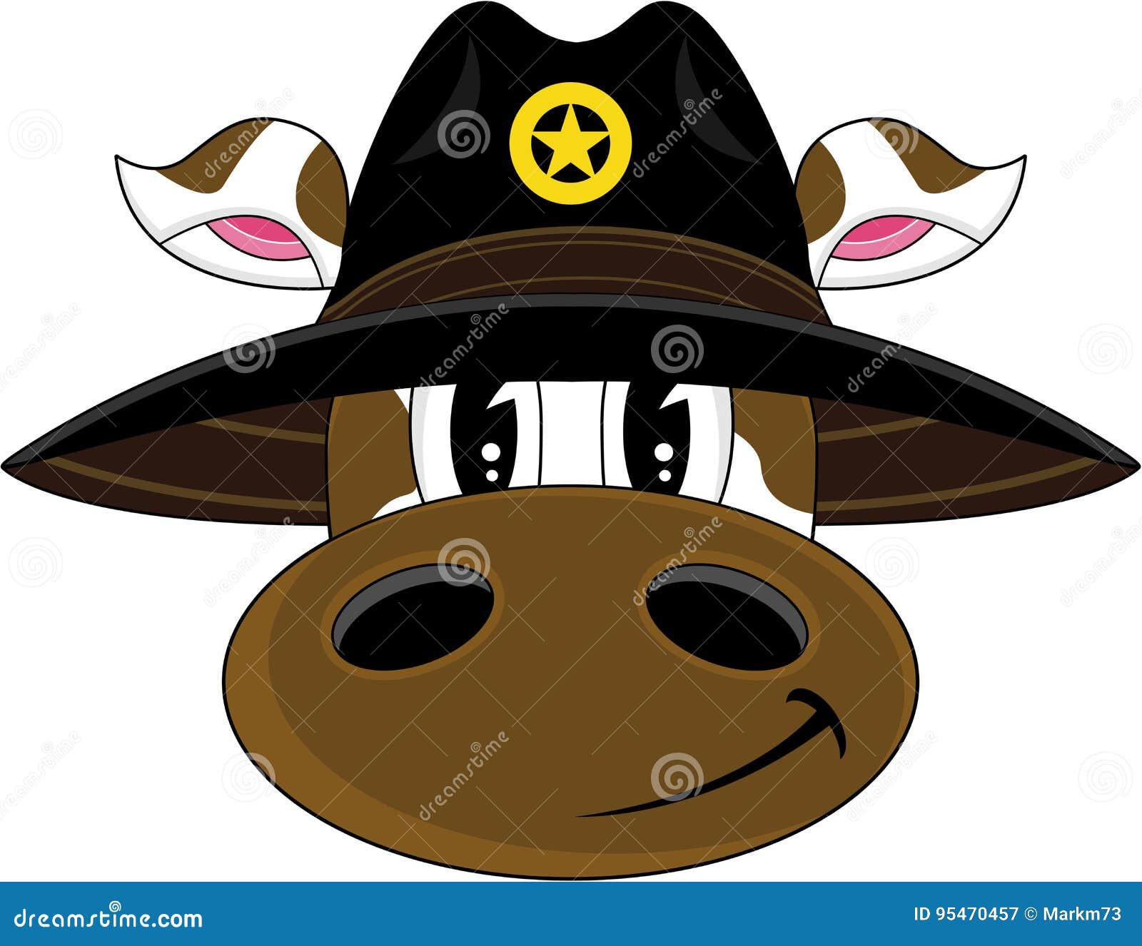 Cartoon Wild West Cow Cowboy Stock Vector - Illustration of wildwest ...