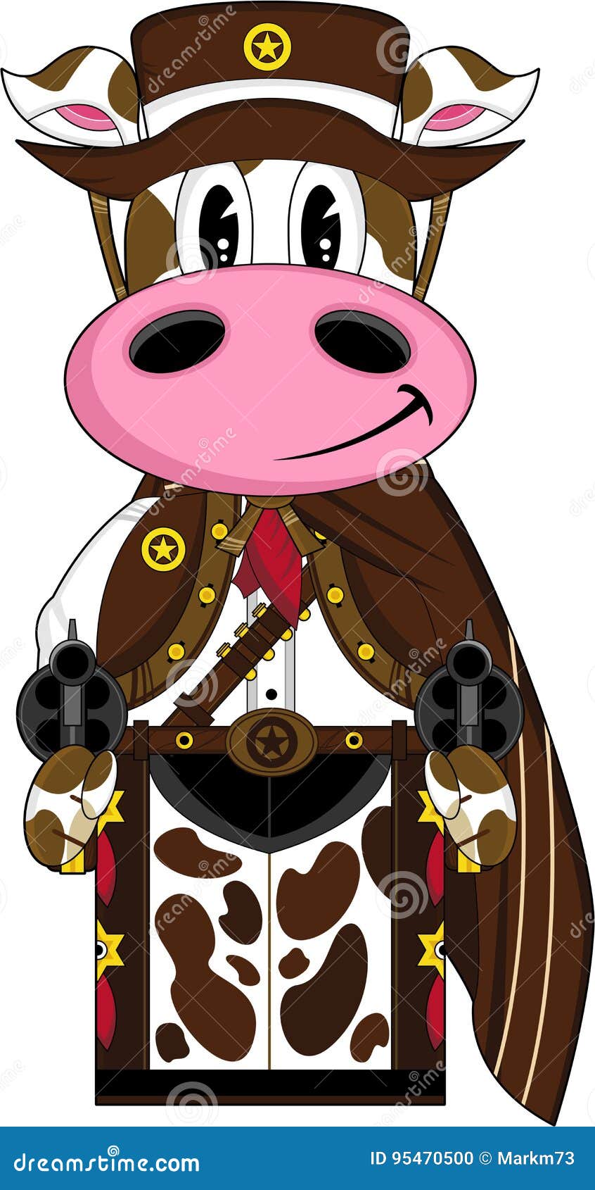 Cartoon Wild West Cow Cowboy Stock Vector - Illustration of cowboyhat ...