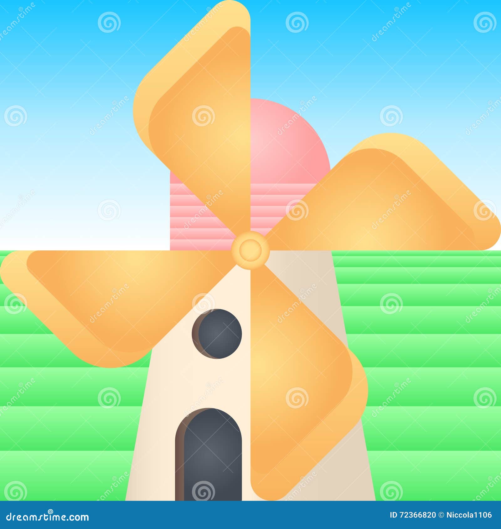 Cartoon Windmill Vector Illustration | CartoonDealer.com #20474876