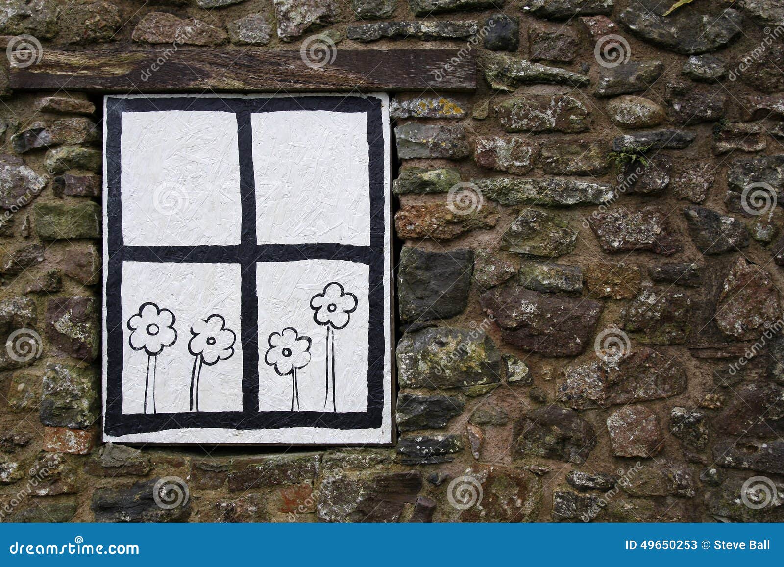 Cartoon window and flowers stock image. Image of white - 49650253