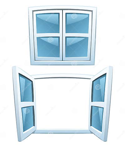 Cartoon windows stock vector. Illustration of open, closed - 8759774