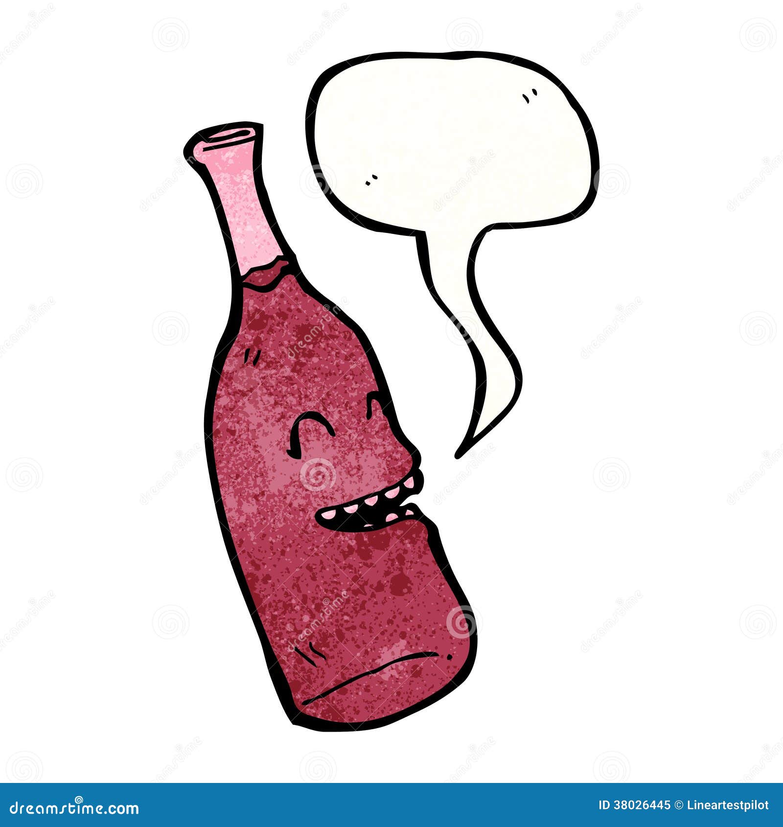 Cartoon Wine Bottle with Face Stock Vector - Illustration of bubble ...