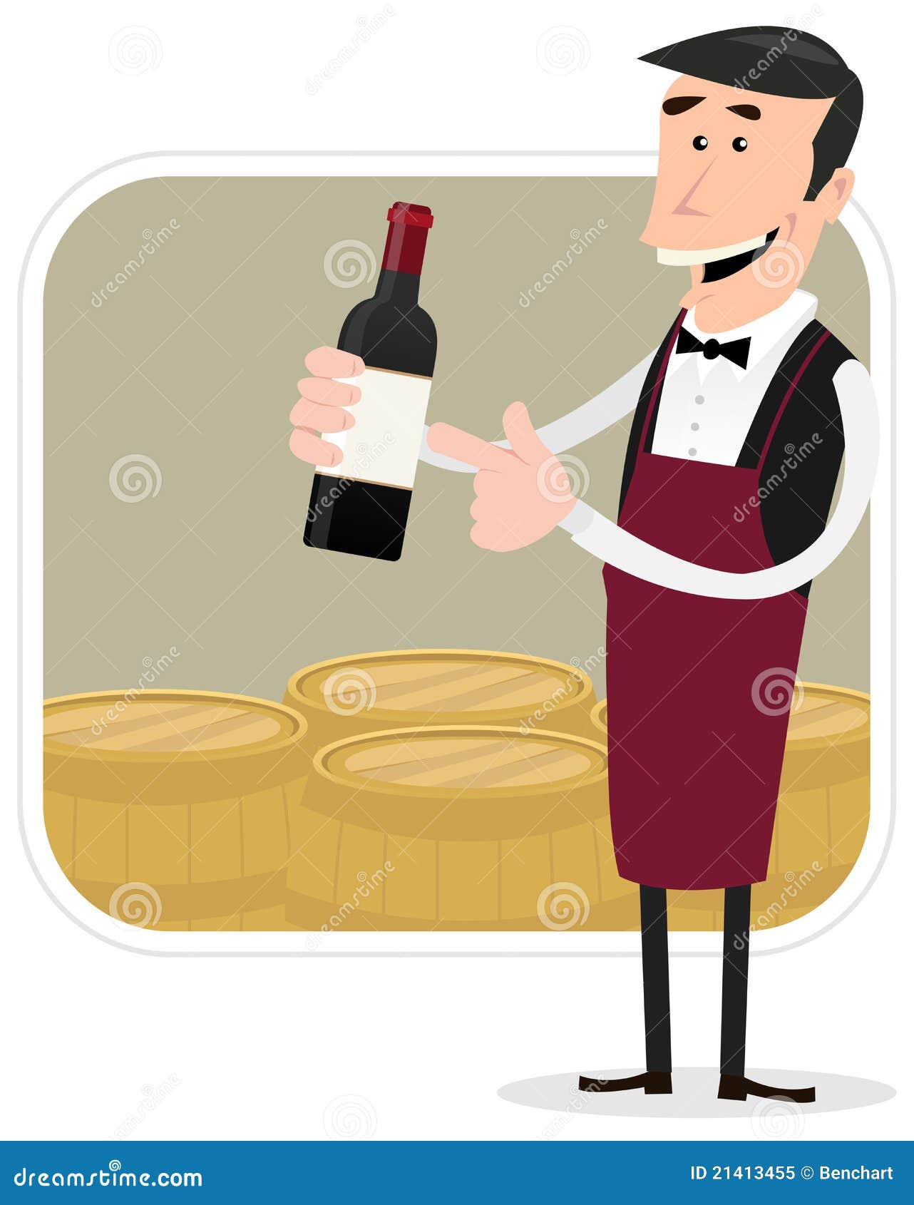 Cartoon Winemaker stock illustration. Illustration of sign - 21413455