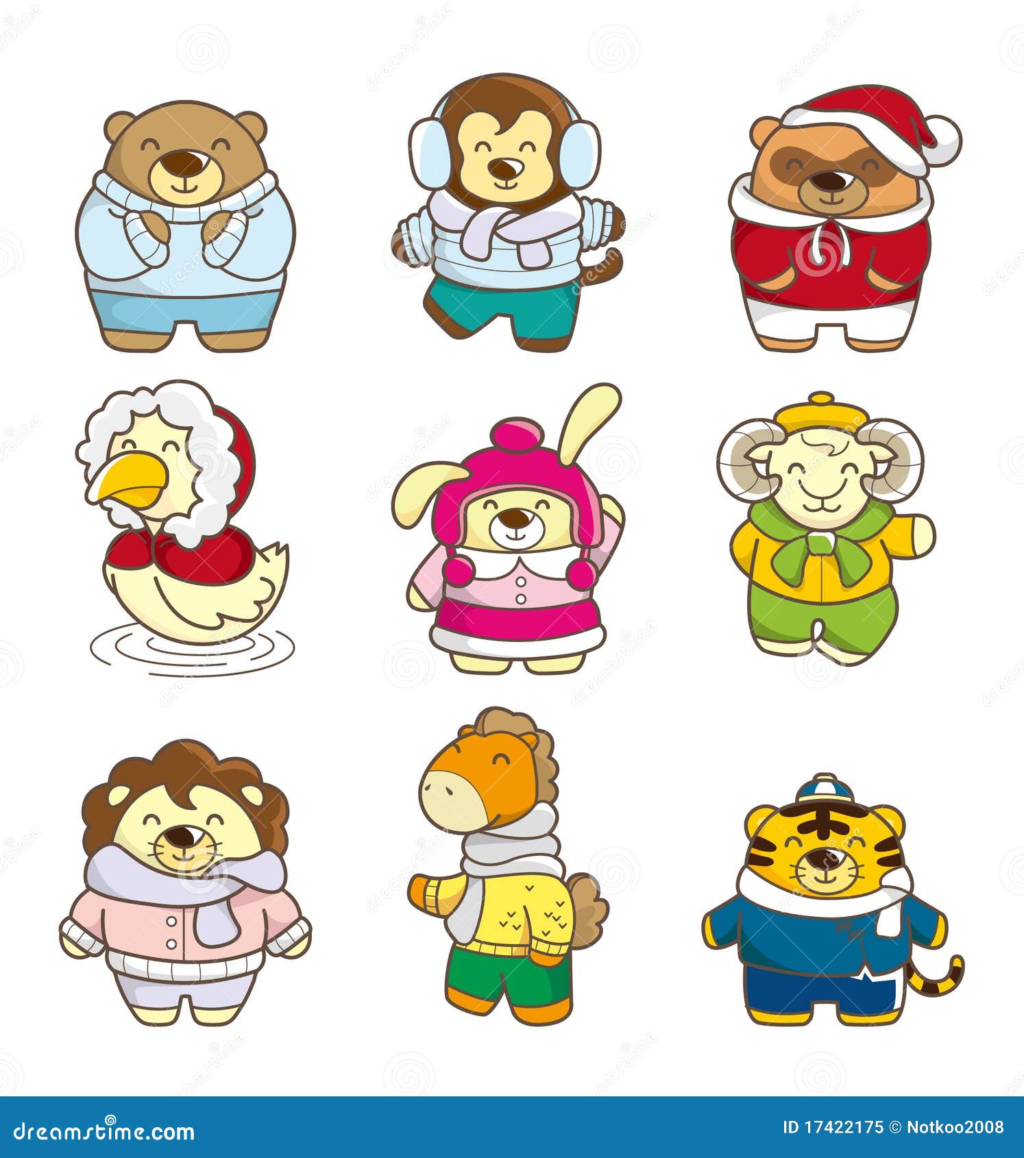 Cartoon winter animal stock vector. Illustration of dogs - 17422175