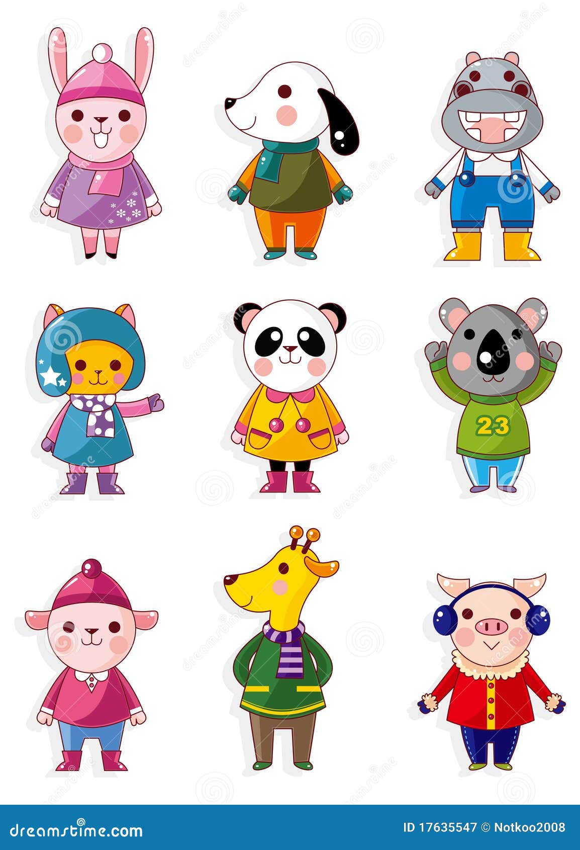 Cartoon winter animal stock vector. Illustration of birds - 17635547