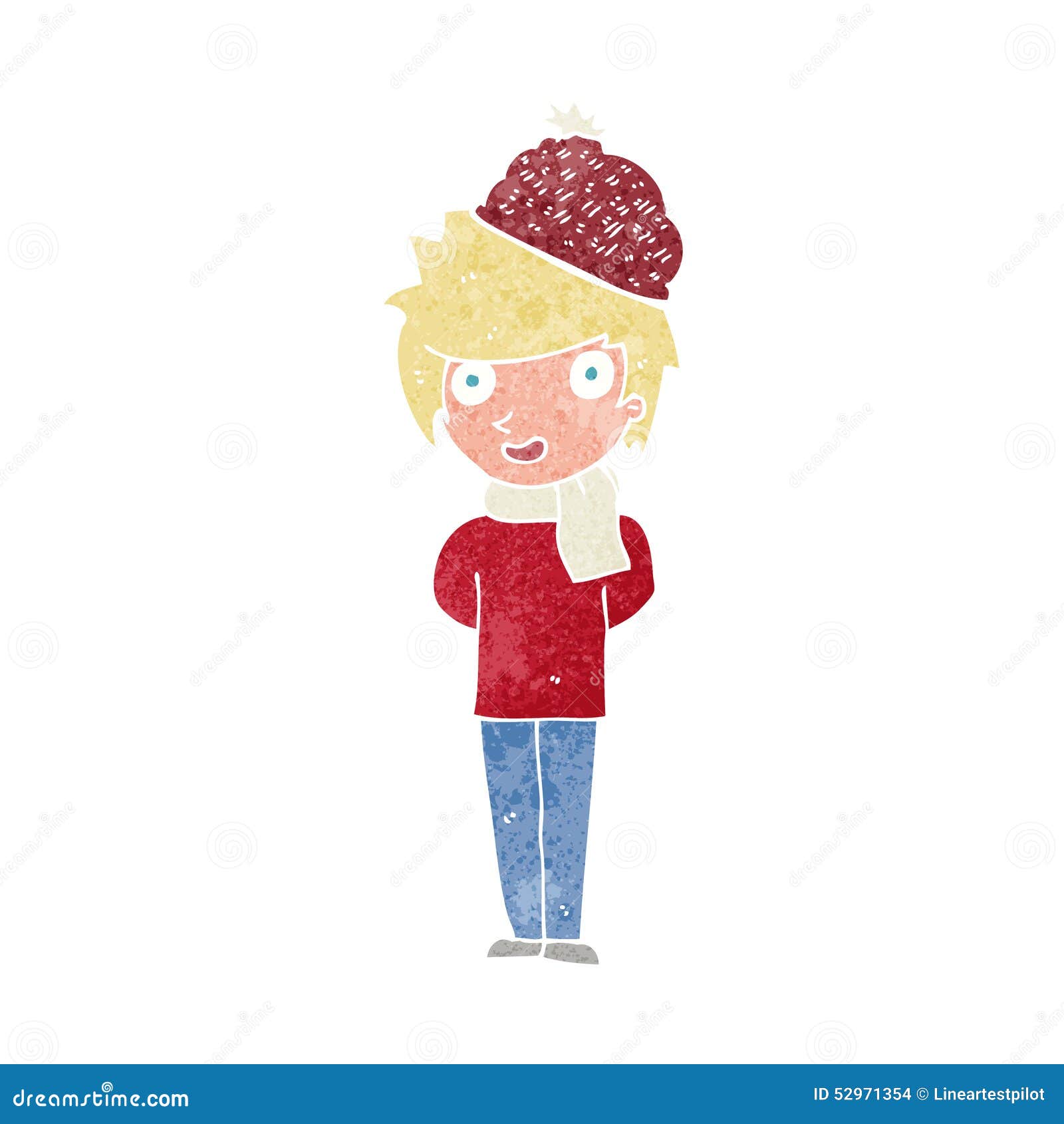Cartoon winter man stock illustration. Illustration of drawn - 52971354
