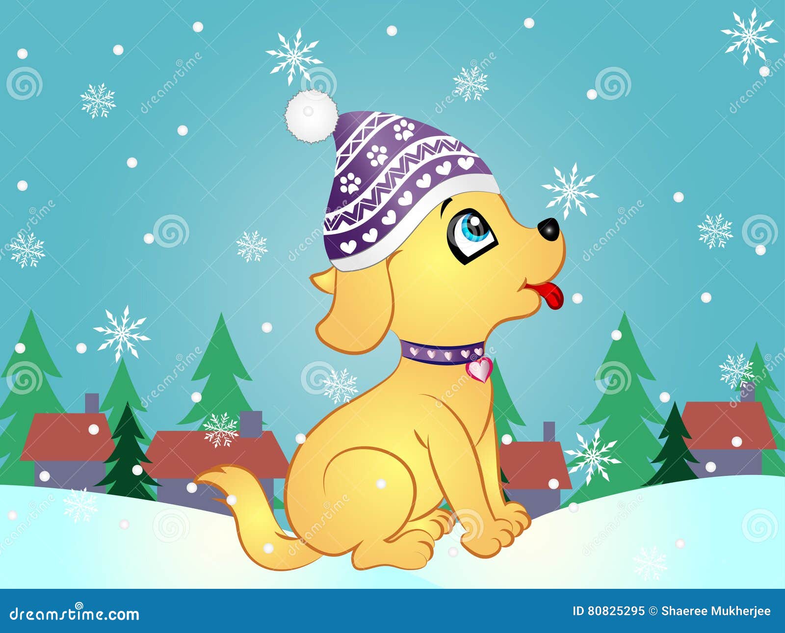 Dog Playing In Snow Clipart Pics