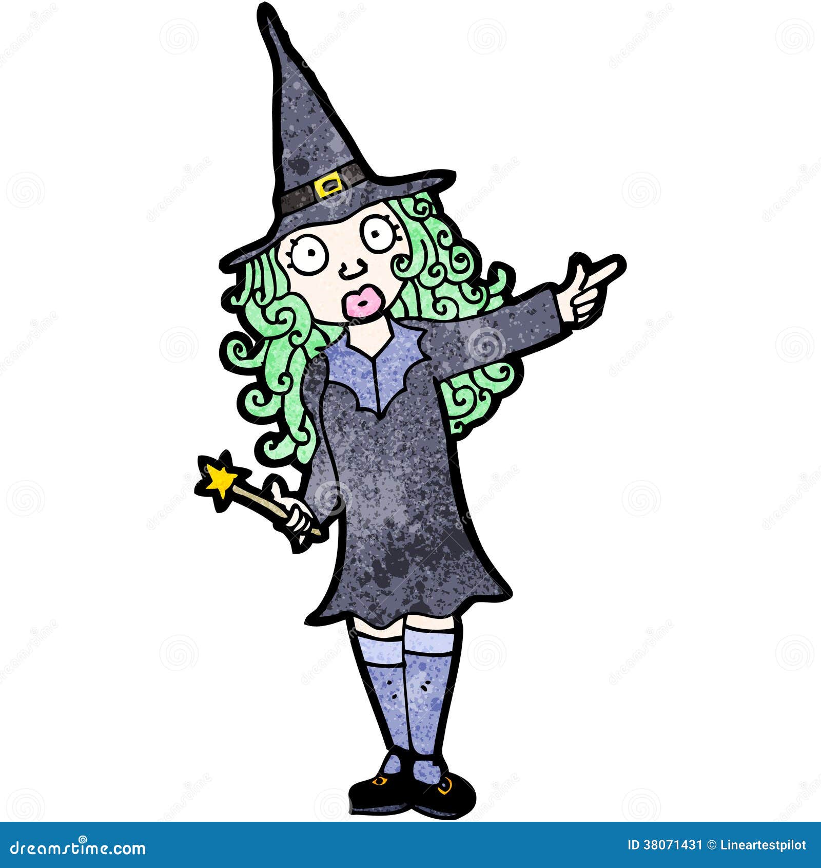 Cartoon witch stock illustration. Illustration of drawn - 38071431