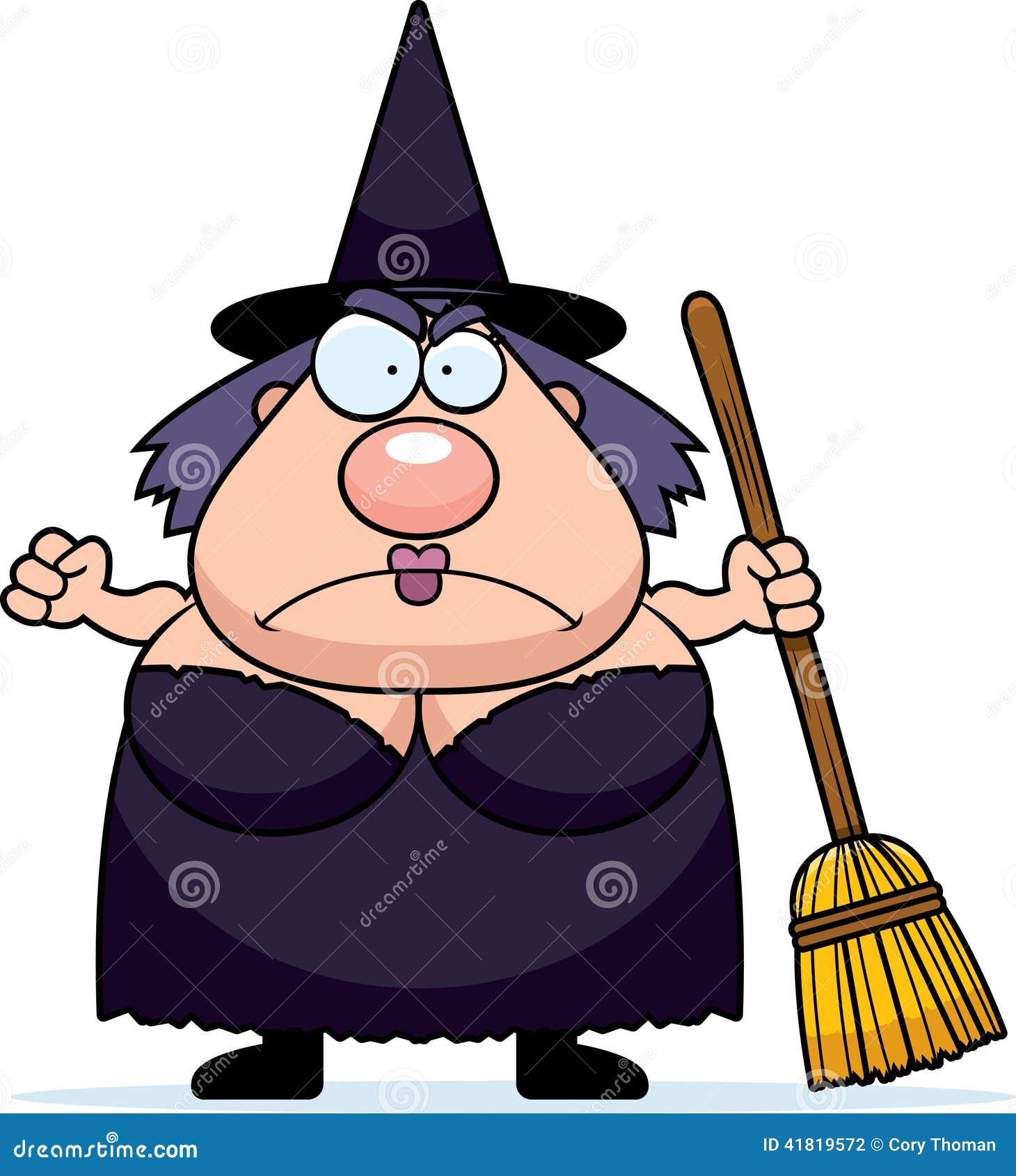 Cartoon Witch Angry stock vector. Illustration of person - 41819572