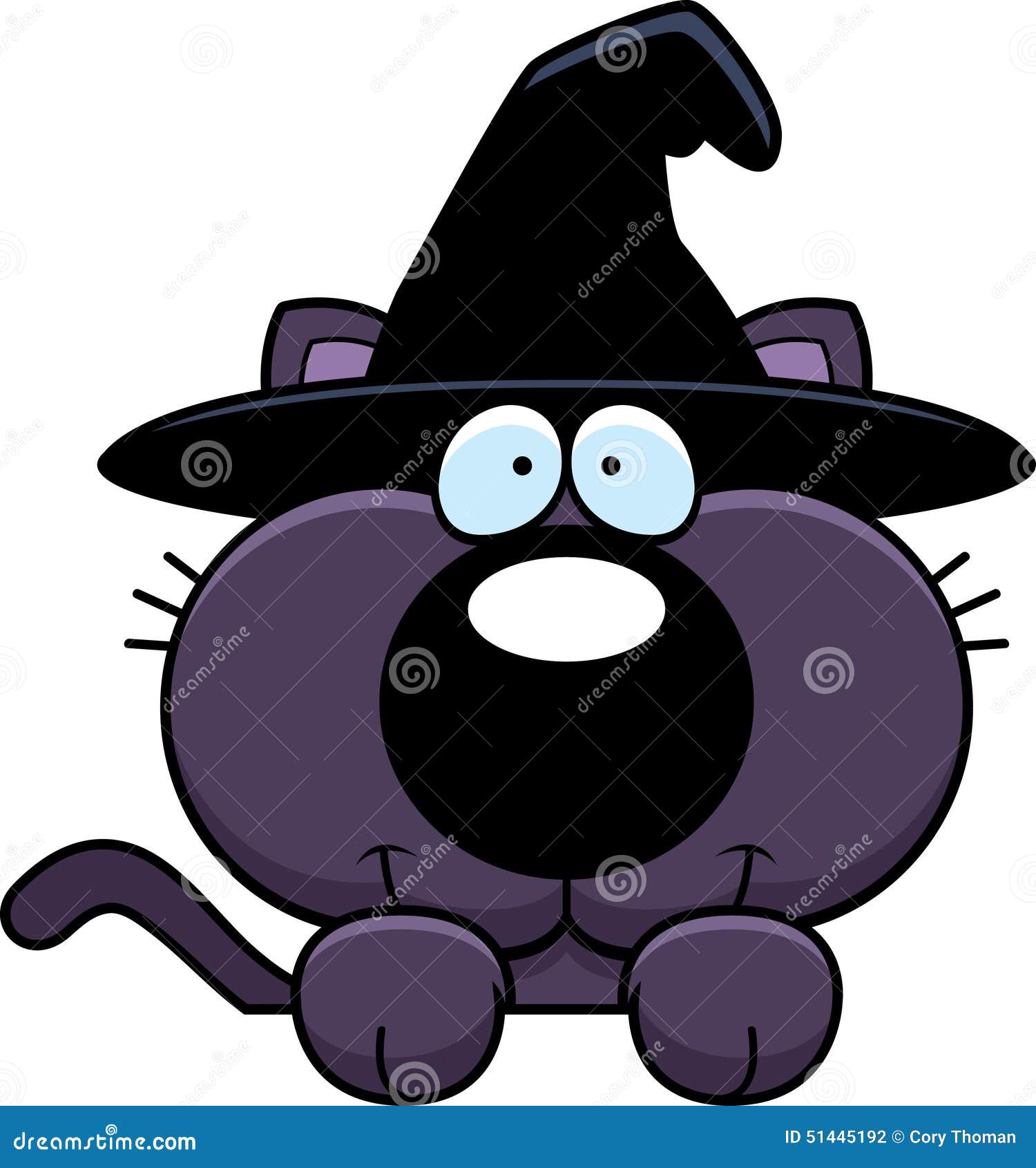 Cartoon Witch Cat Peeking stock vector. Illustration of graphic - 51445192