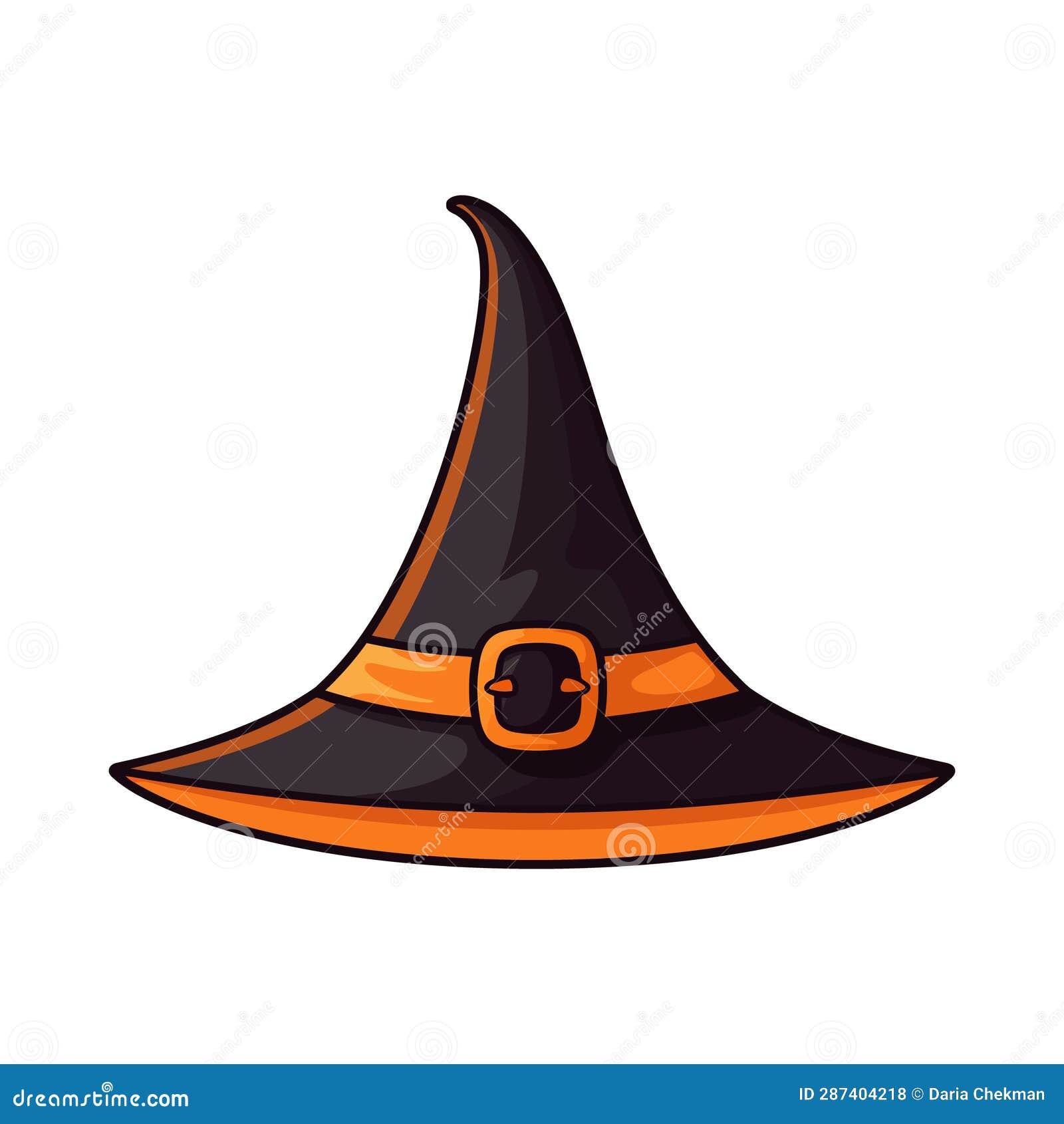 Cartoon Witch Hat for Halloween Stock Vector - Illustration of ...