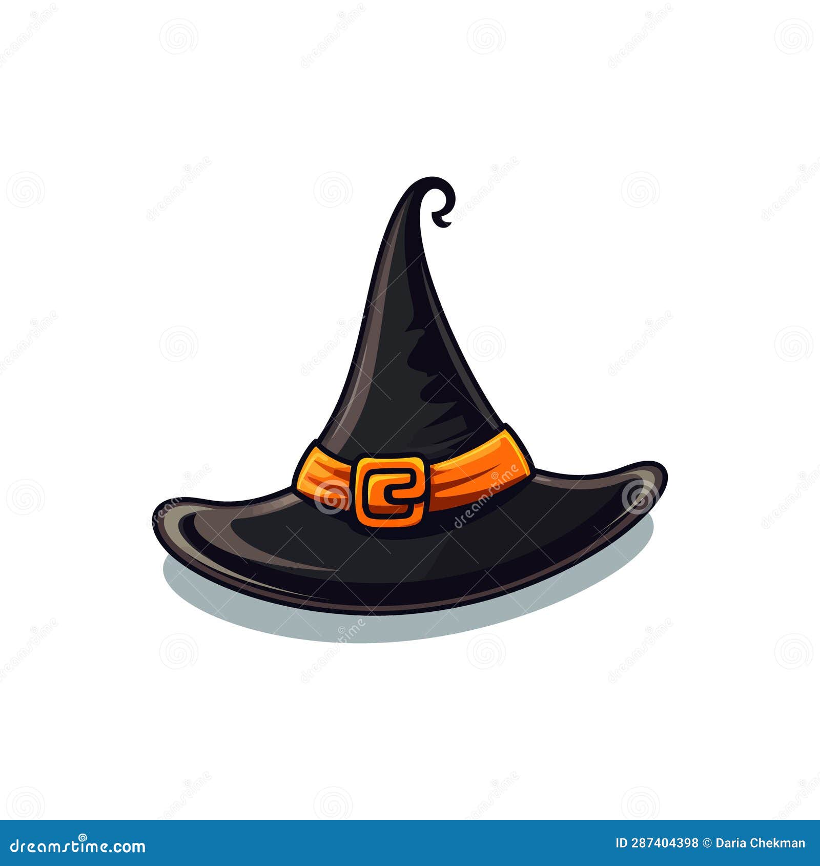 Cartoon Witch Hat for Halloween Stock Vector - Illustration of object ...