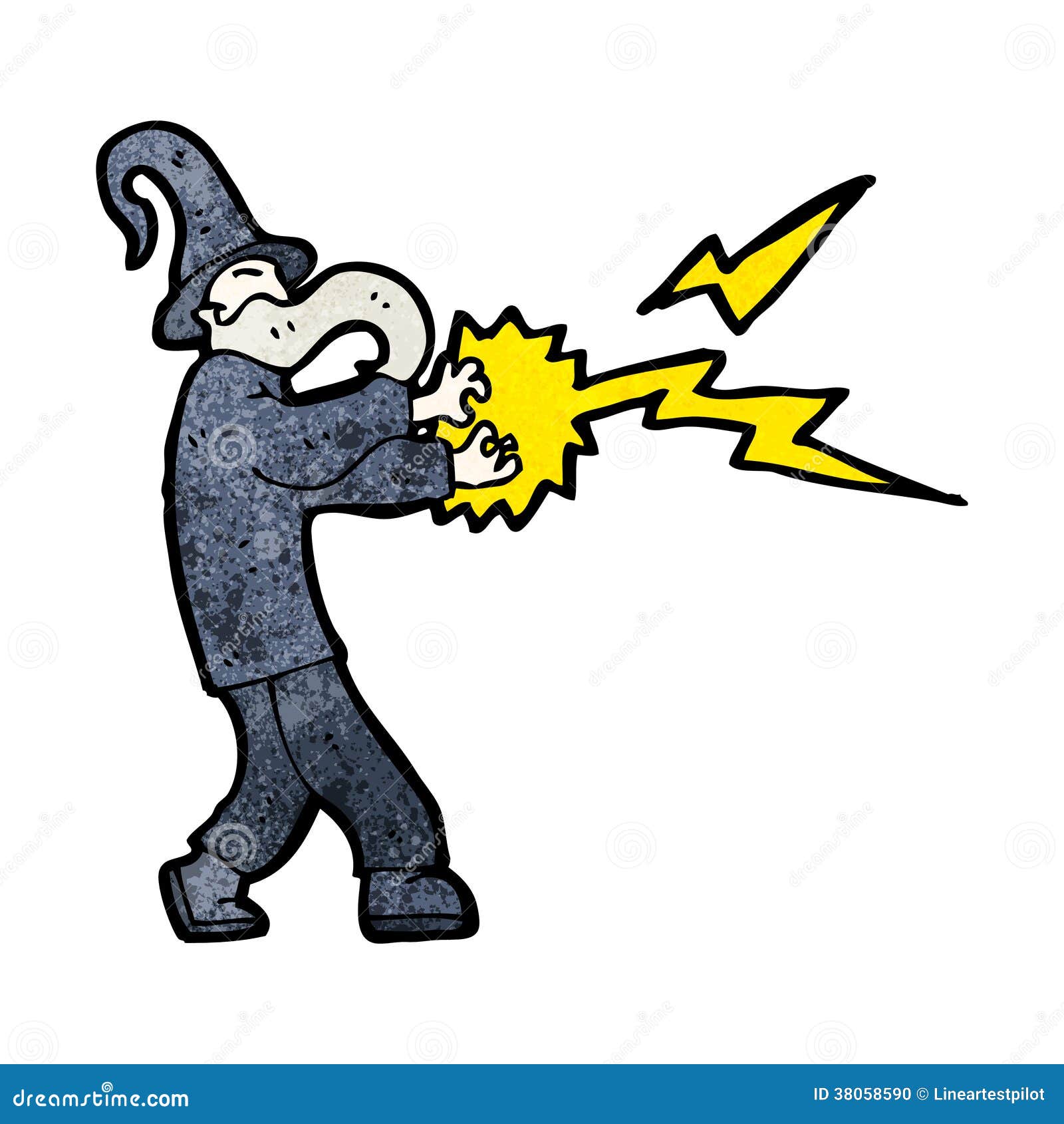 Cartoon Wizard Casting Spell Stock Vector - Illustration of hand ...