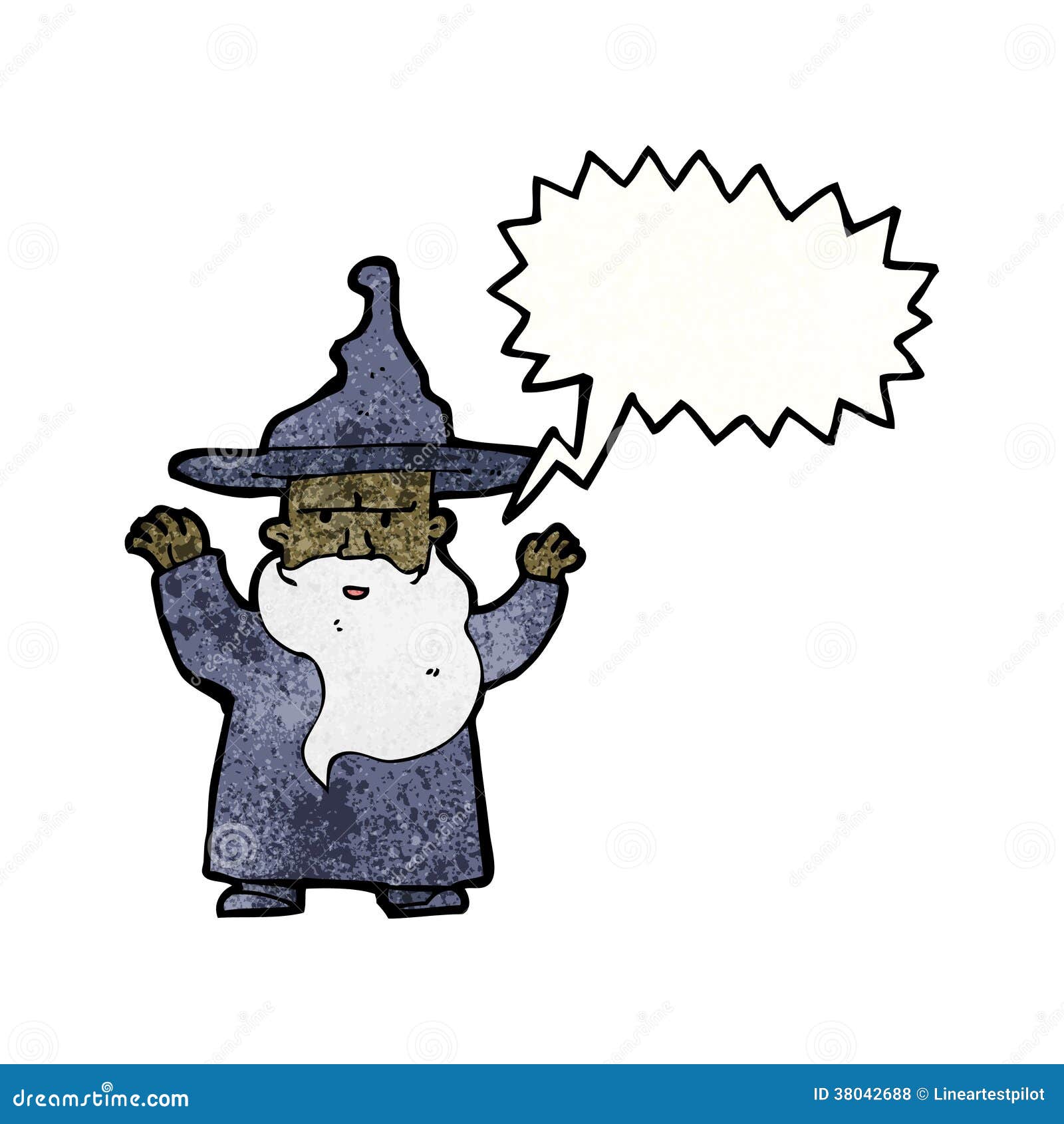 Cartoon Wizard Casting Spell Stock Vector - Illustration of retro ...