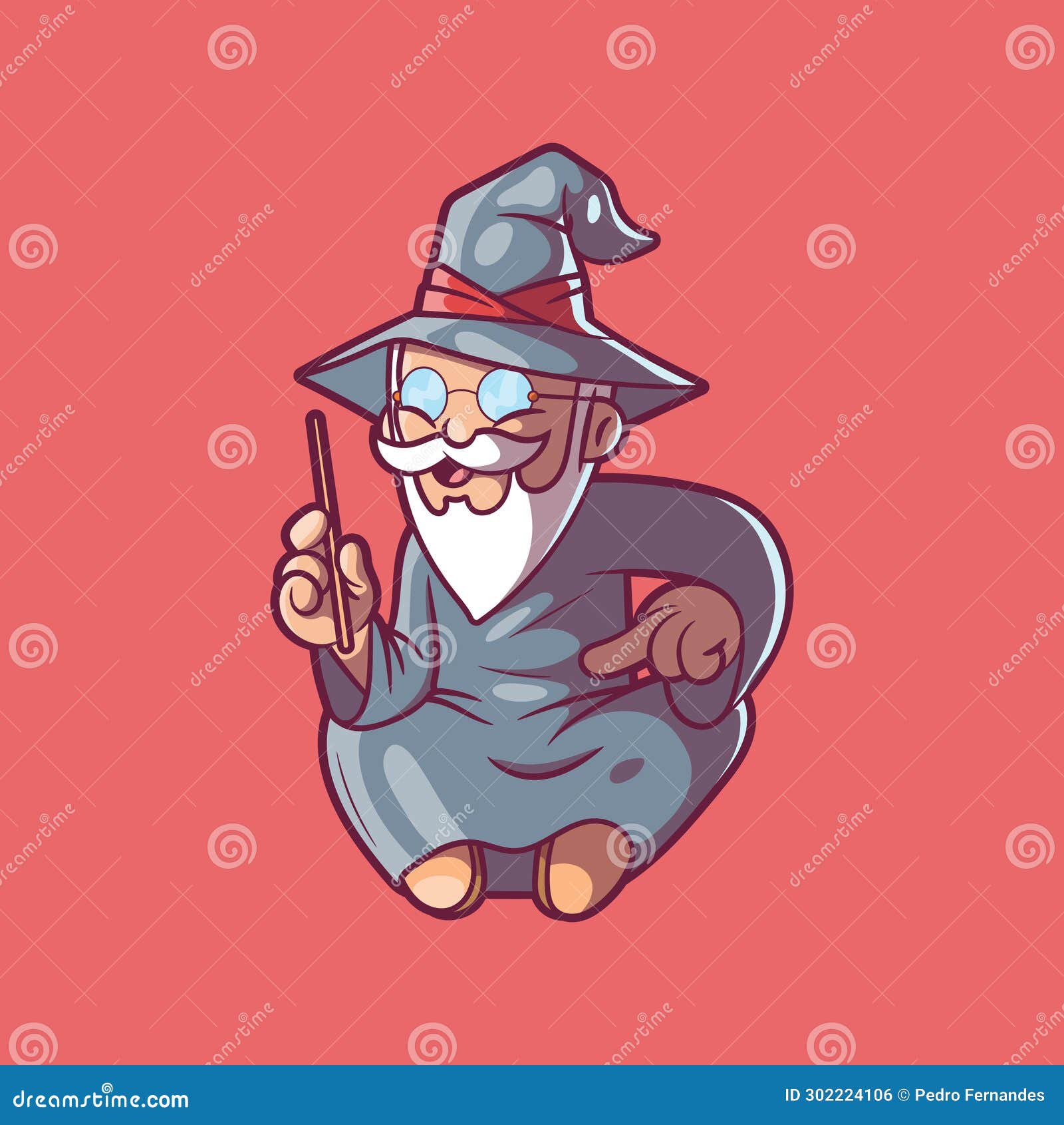 Cartoon wizard character stock illustration. Illustration of concept ...
