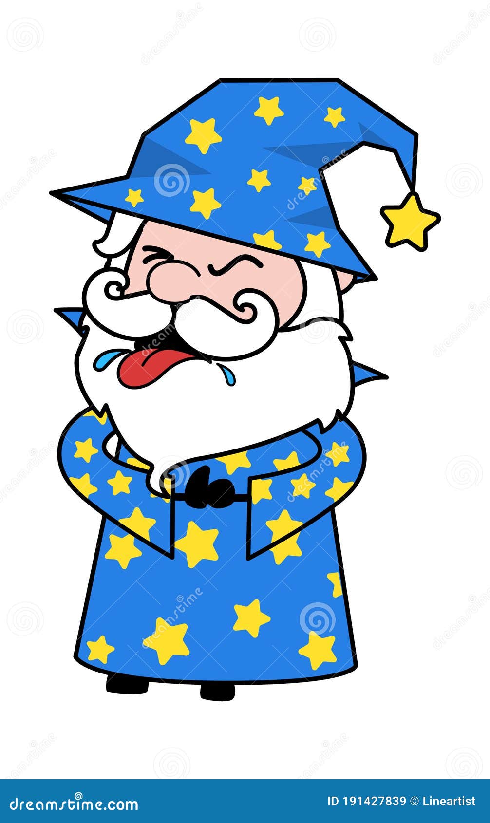 Cartoon Wizard Choking stock vector. Illustration of witch - 191427839