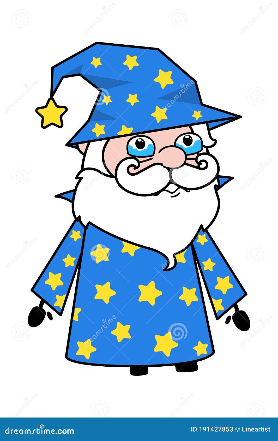 Cartoon Wizard Crying stock illustration. Illustration of alone - 191427853