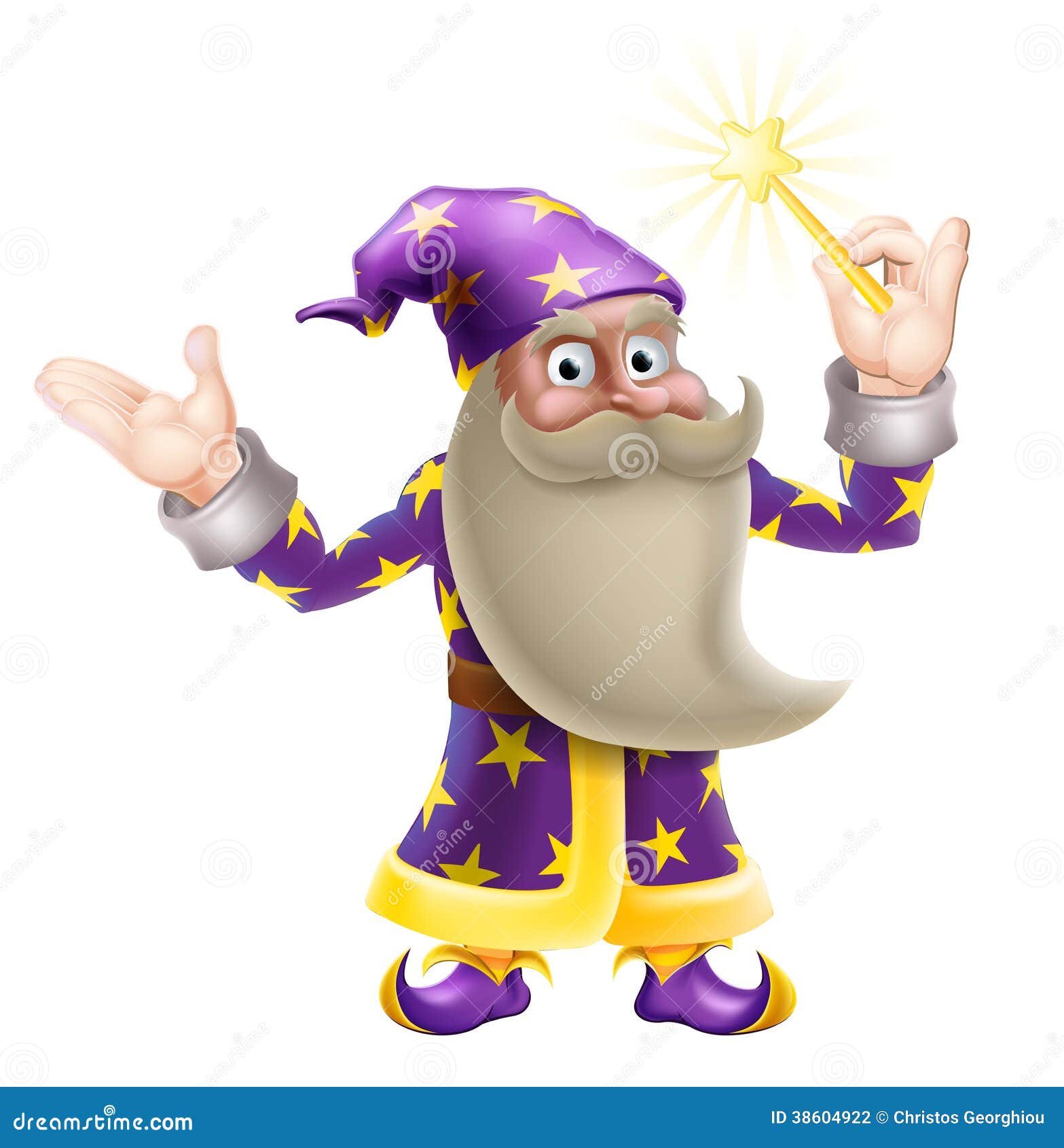 Cartoon Wizard stock vector. Illustration of hand, halloween - 38604922