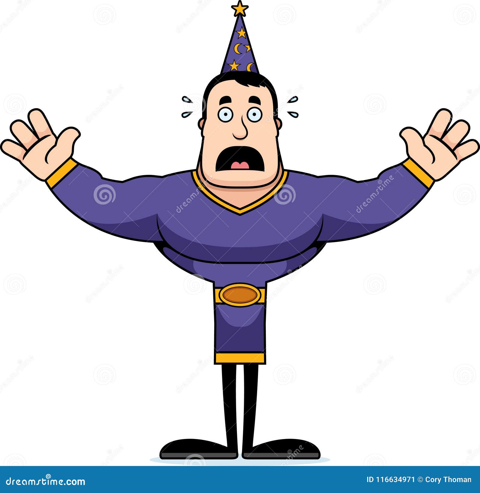 Cartoon Scared Wizard stock vector. Illustration of clipart - 116634971