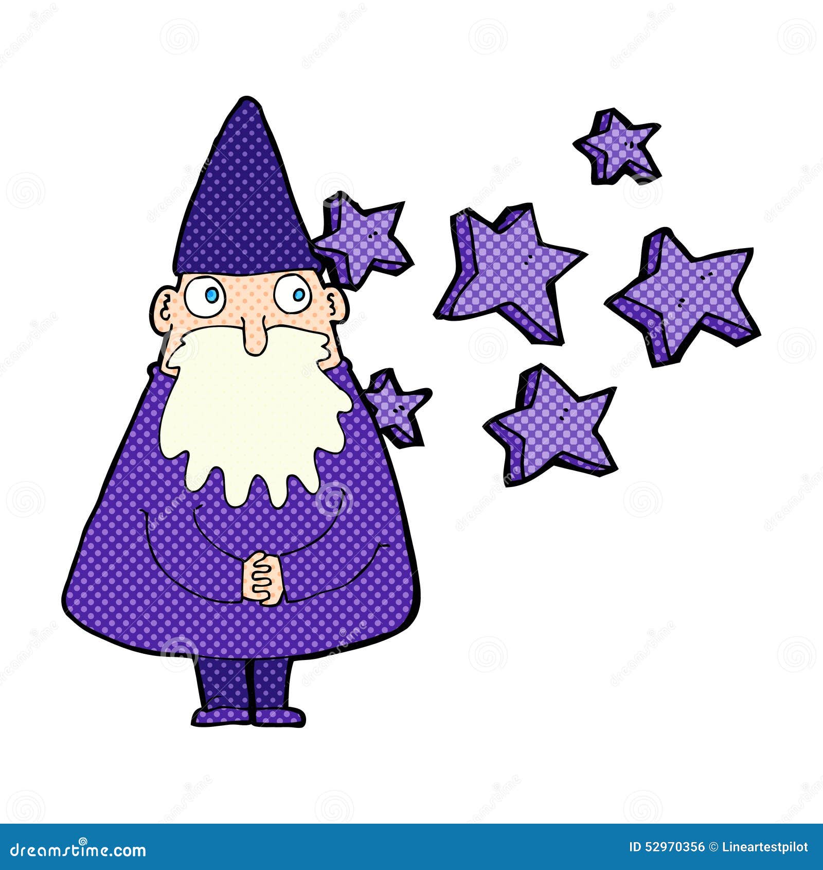 Cartoon wizard stock illustration. Illustration of retro - 52970356