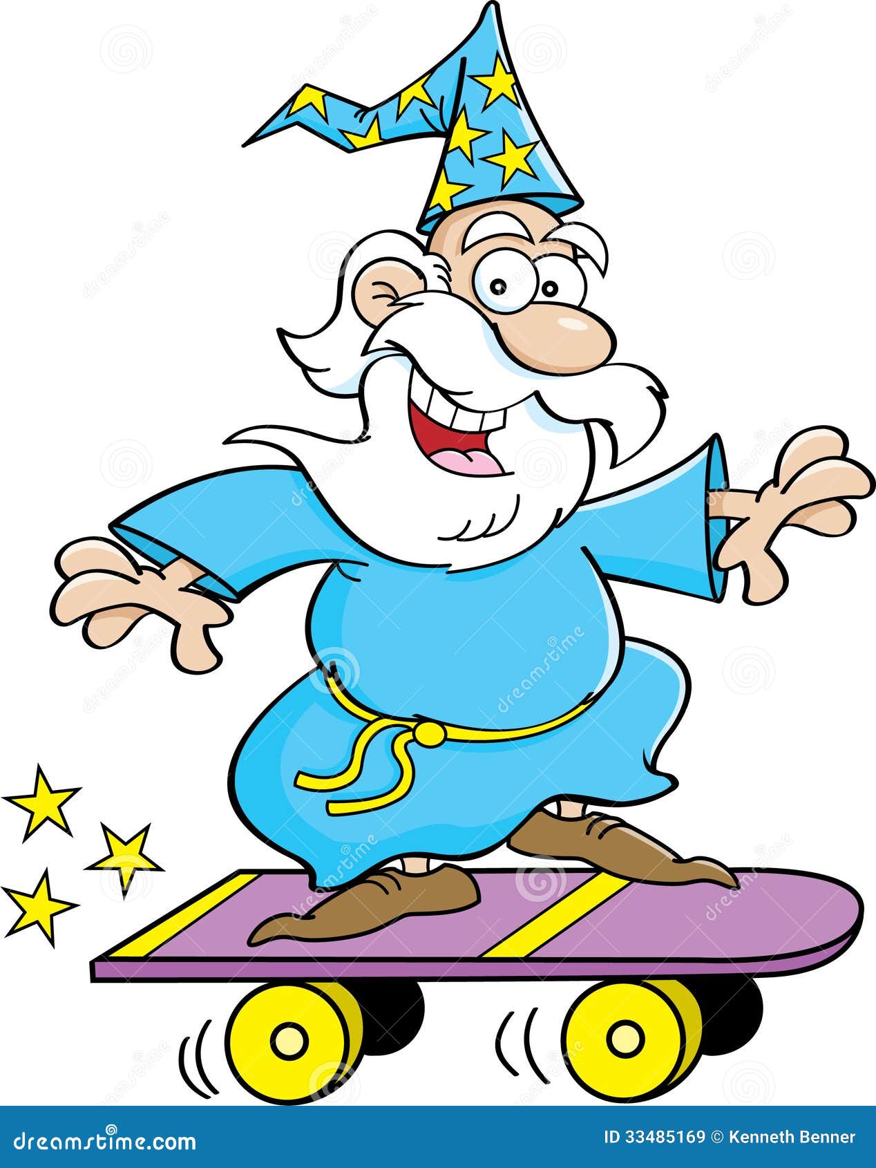 Cartoon Wizard Riding a Skateboard Stock Vector - Illustration of ...
