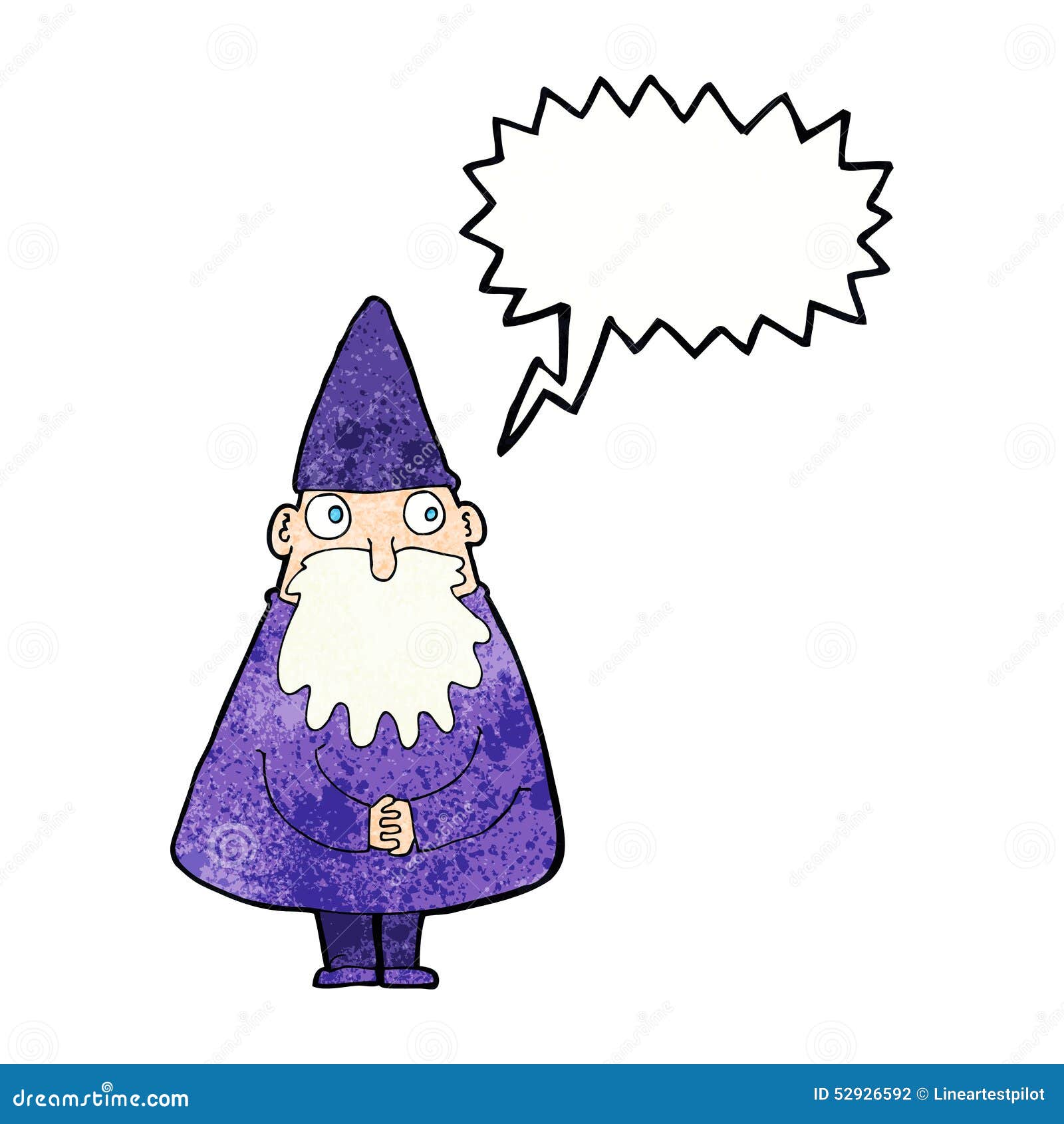 Cartoon Wizard with Speech Bubble Stock Illustration - Illustration of ...