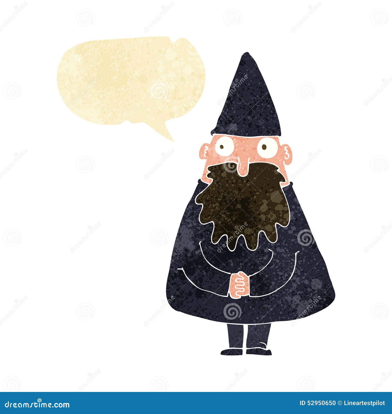 Cartoon Wizard with Speech Bubble Stock Illustration - Illustration of ...
