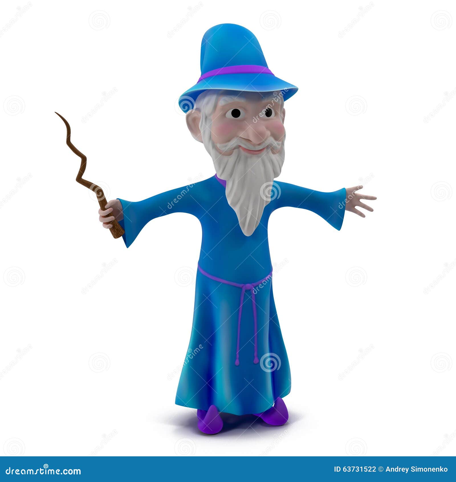 Cartoon Wizard on White Background Stock Illustration - Illustration of ...