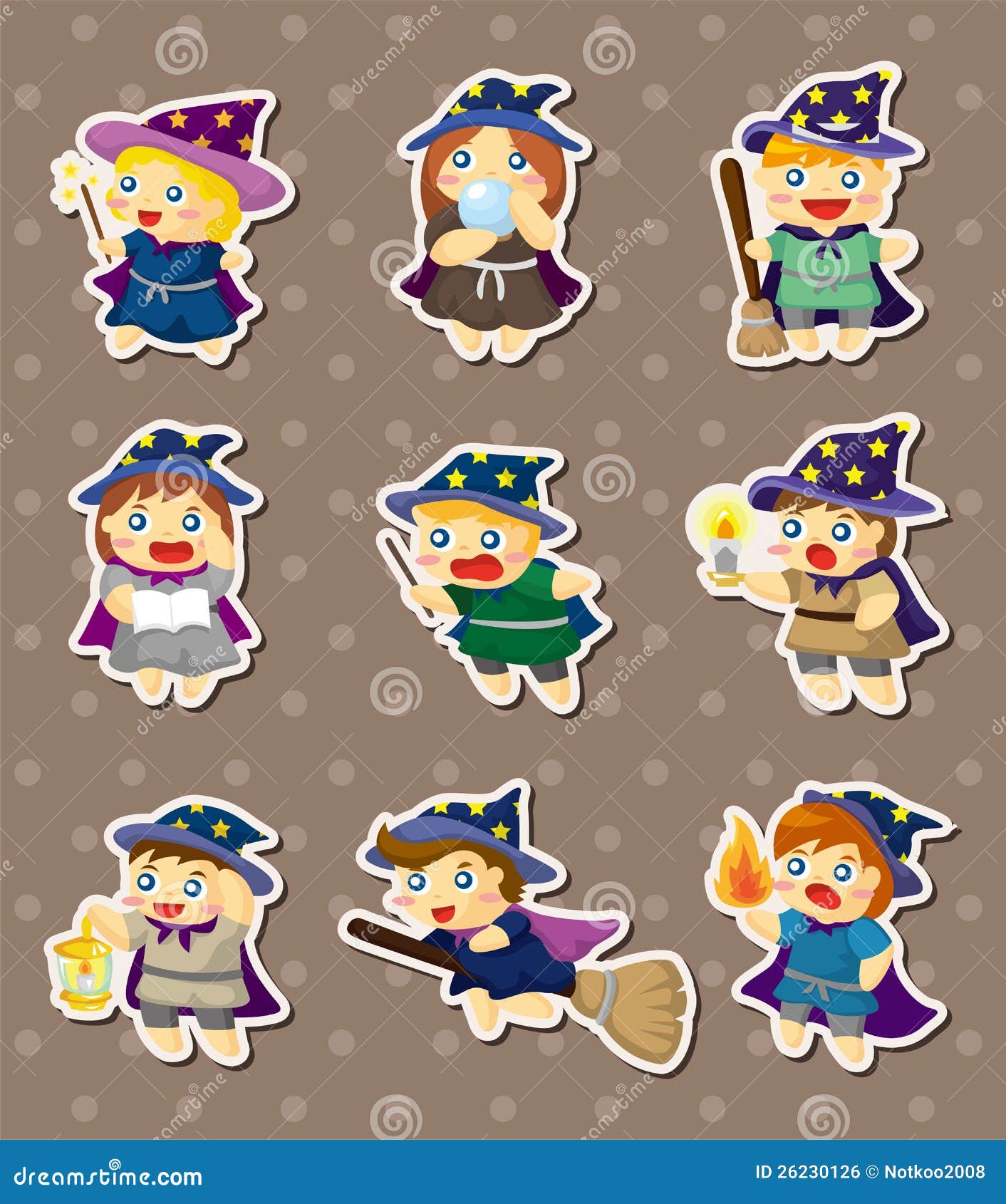 Witch Stickers Set. Collection Of Witchcraft Labels. Wiccan Symbols ...