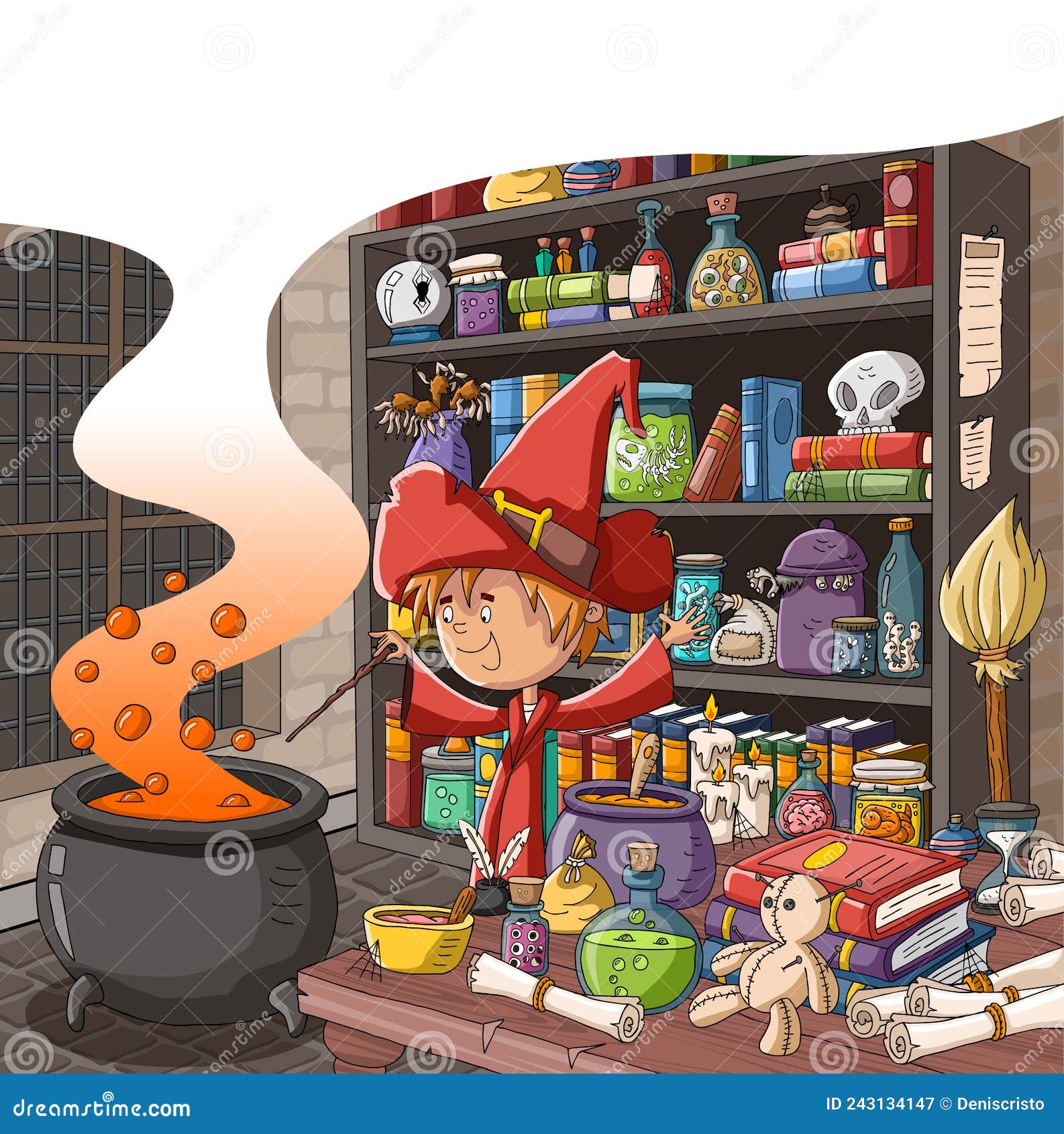 Wizard Cauldron Cartoon Vector Illustration | CartoonDealer.com #105587466