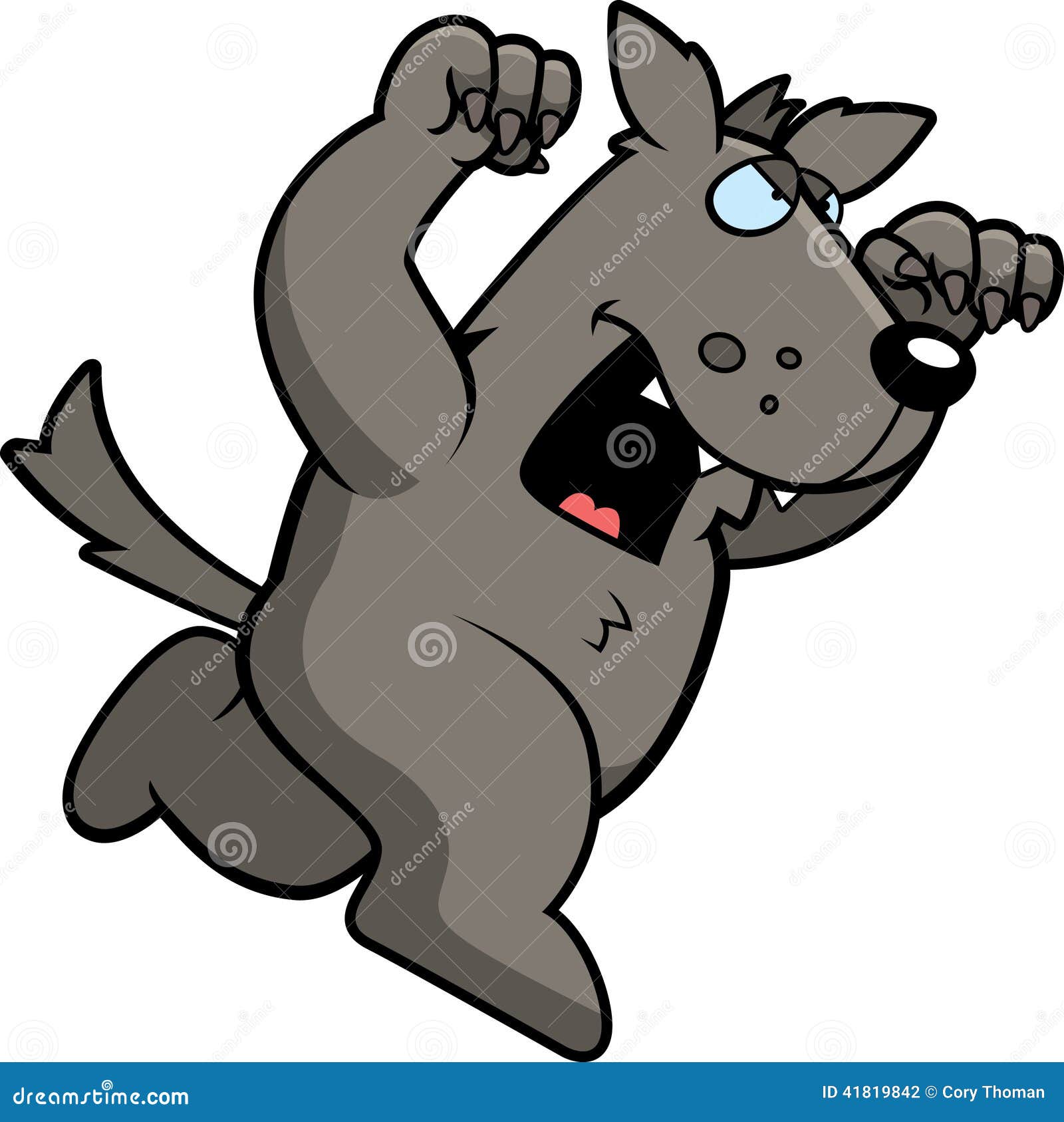 Cartoon Wolf Attacking stock vector. Illustration of charge - 41819842