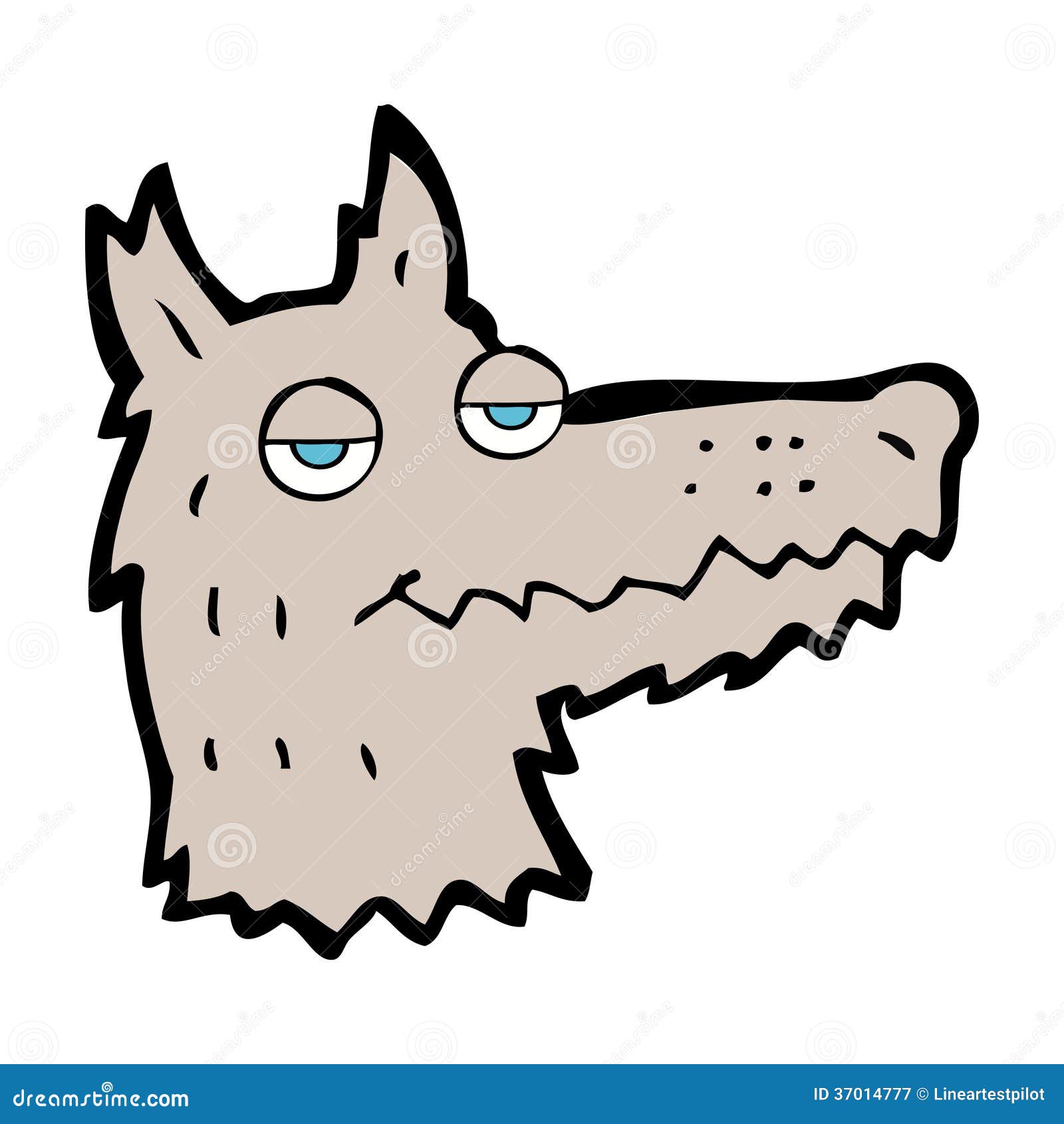 Cartoon wolf head stock vector. Illustration of drawn - 37014777