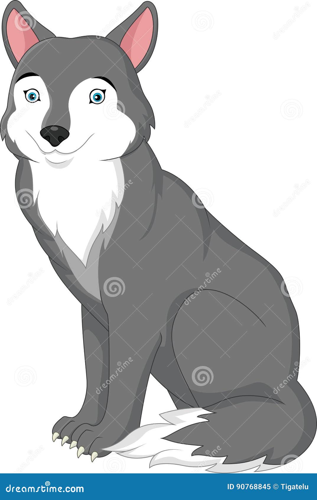 Cartoon Wolf Howling Vector Illustration | CartoonDealer.com #55841924