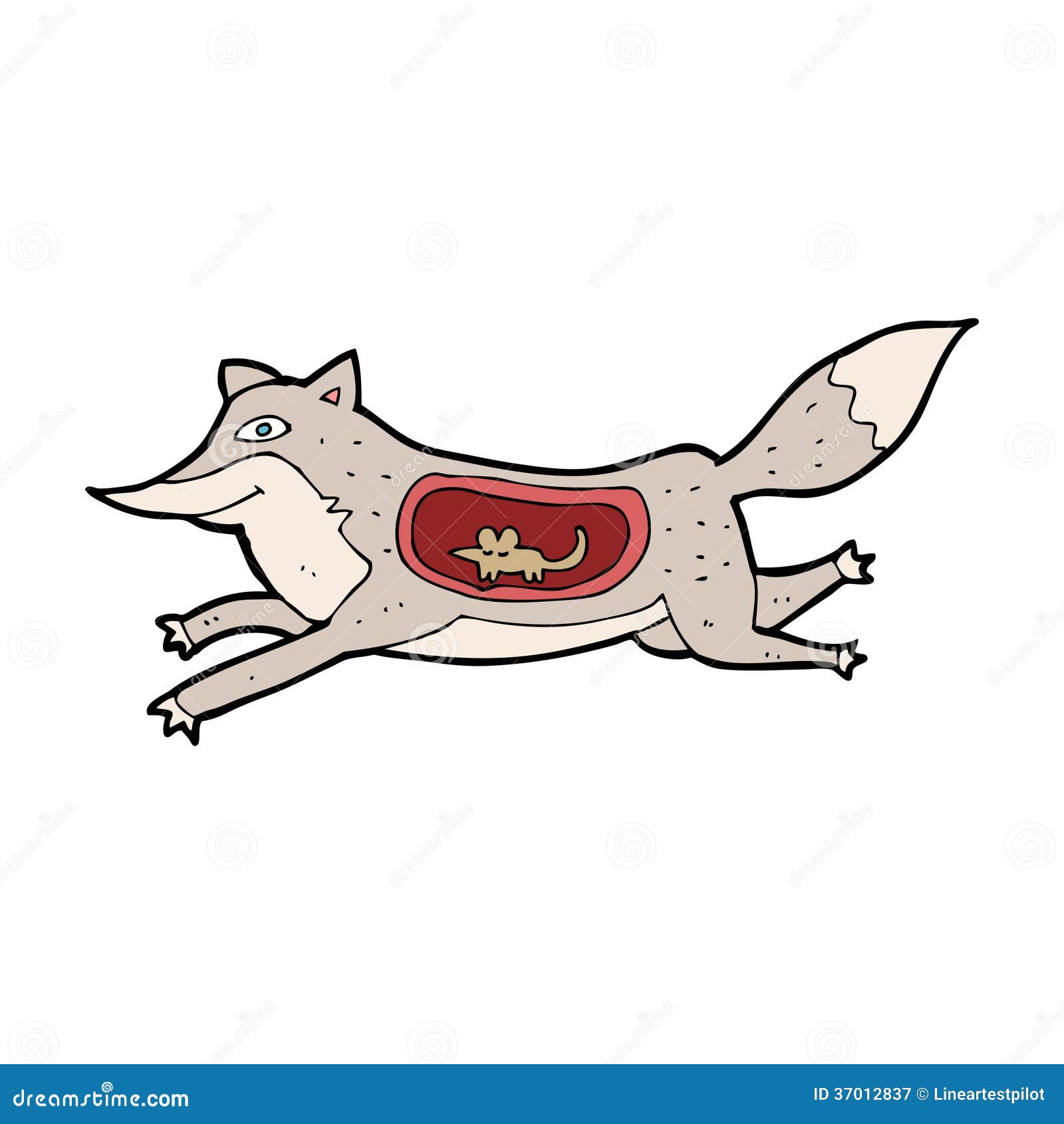 Cartoon Wolf with Mouse in Belly Stock Vector - Illustration of nature ...