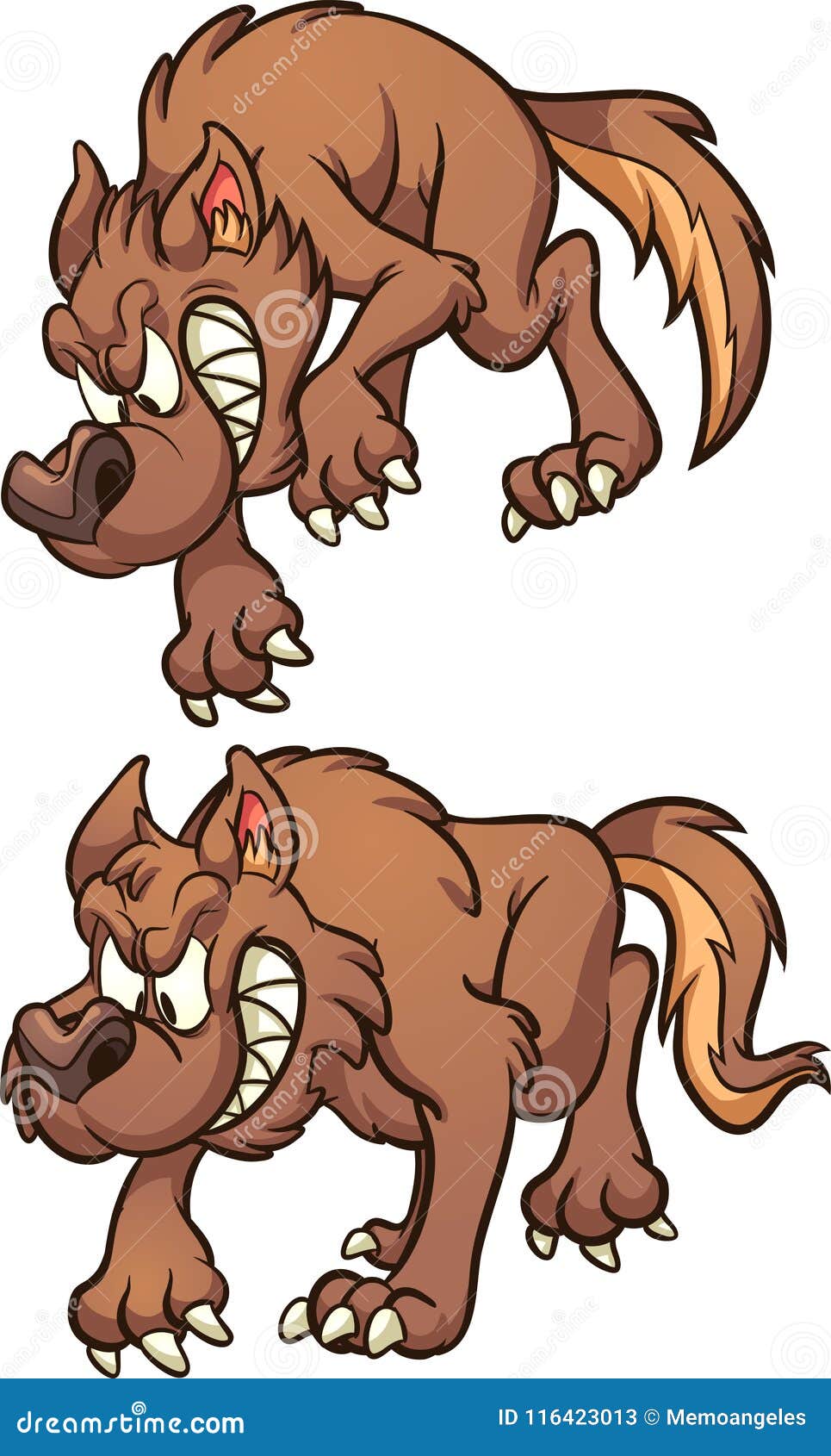 Cartoon Wolf Pouncing and Walking Stock Vector - Illustration of ...