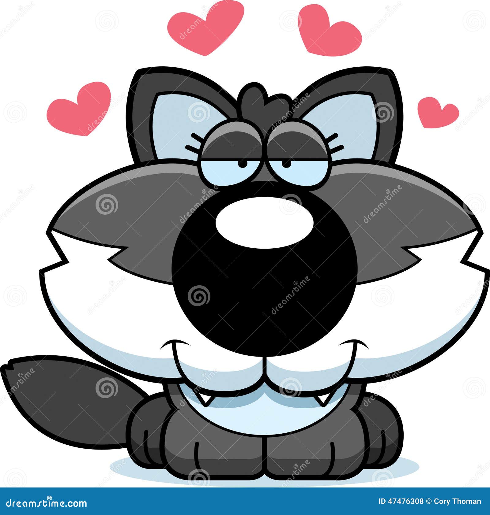 Cartoon Wolf Pup Love stock vector. Illustration of clipart - 47476308