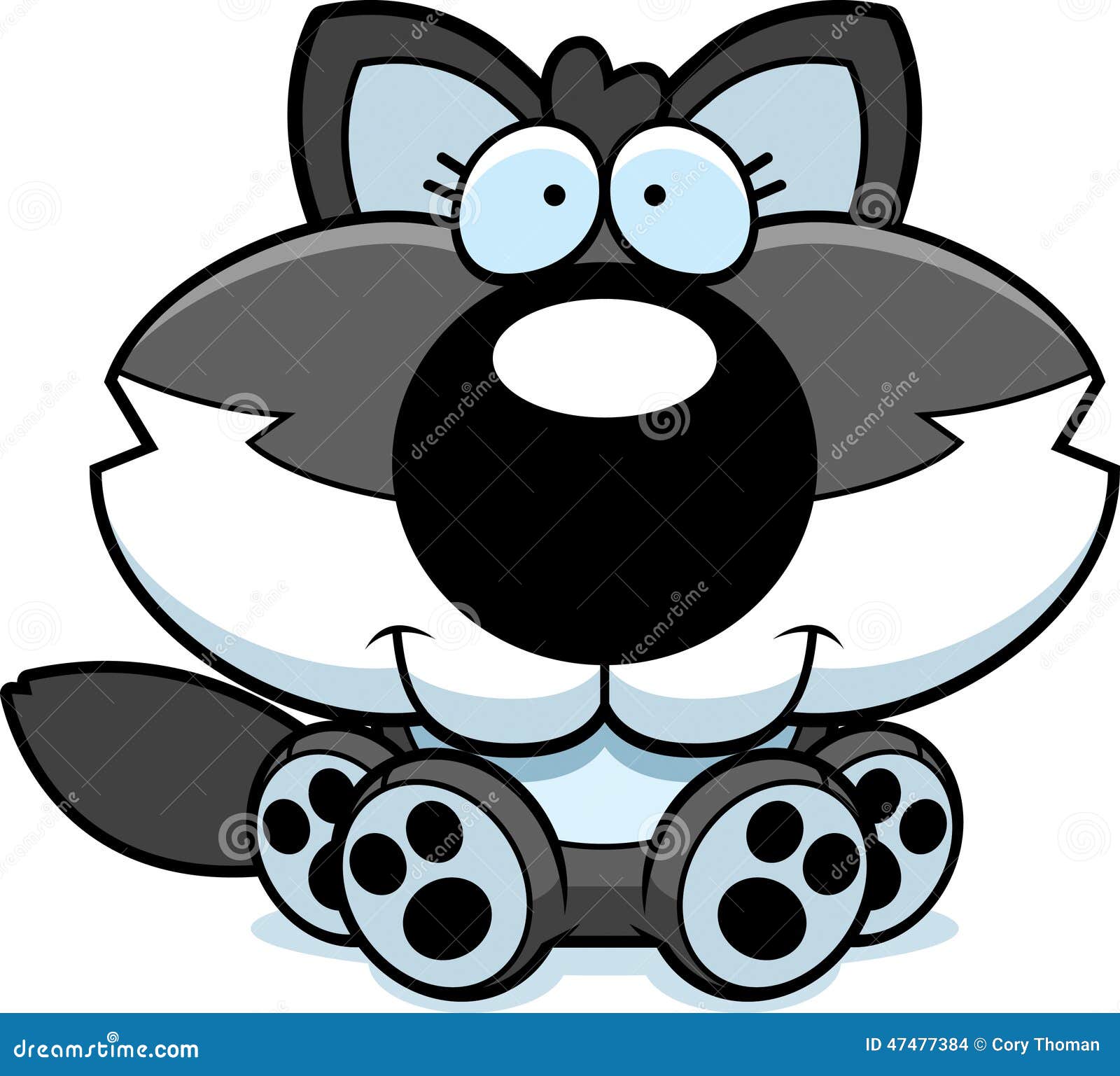 Cartoon Wolf Pup Sitting stock vector. Illustration of wolf - 47477384