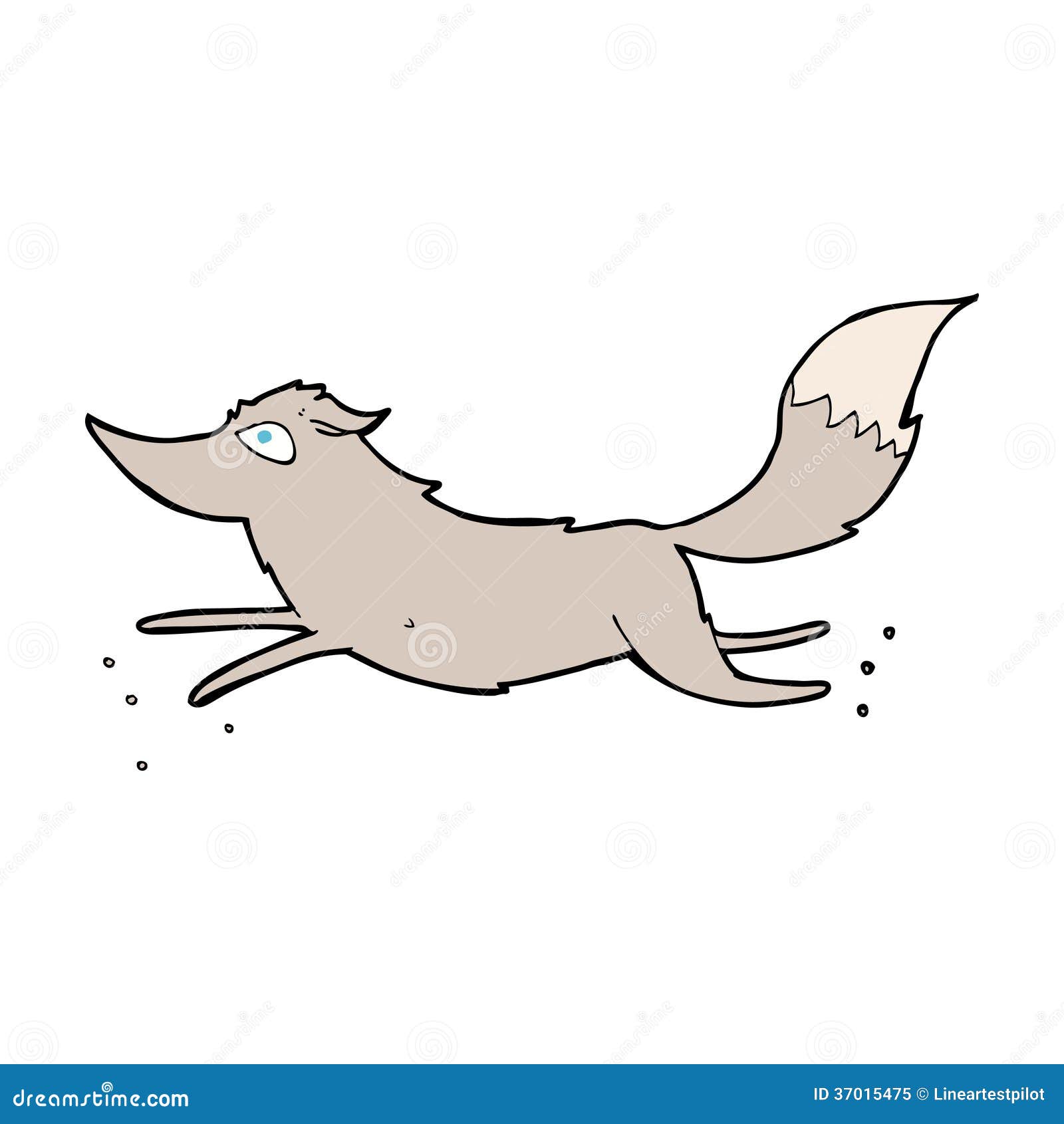 Cartoon wolf running stock vector. Illustration of cartoon - 37015475