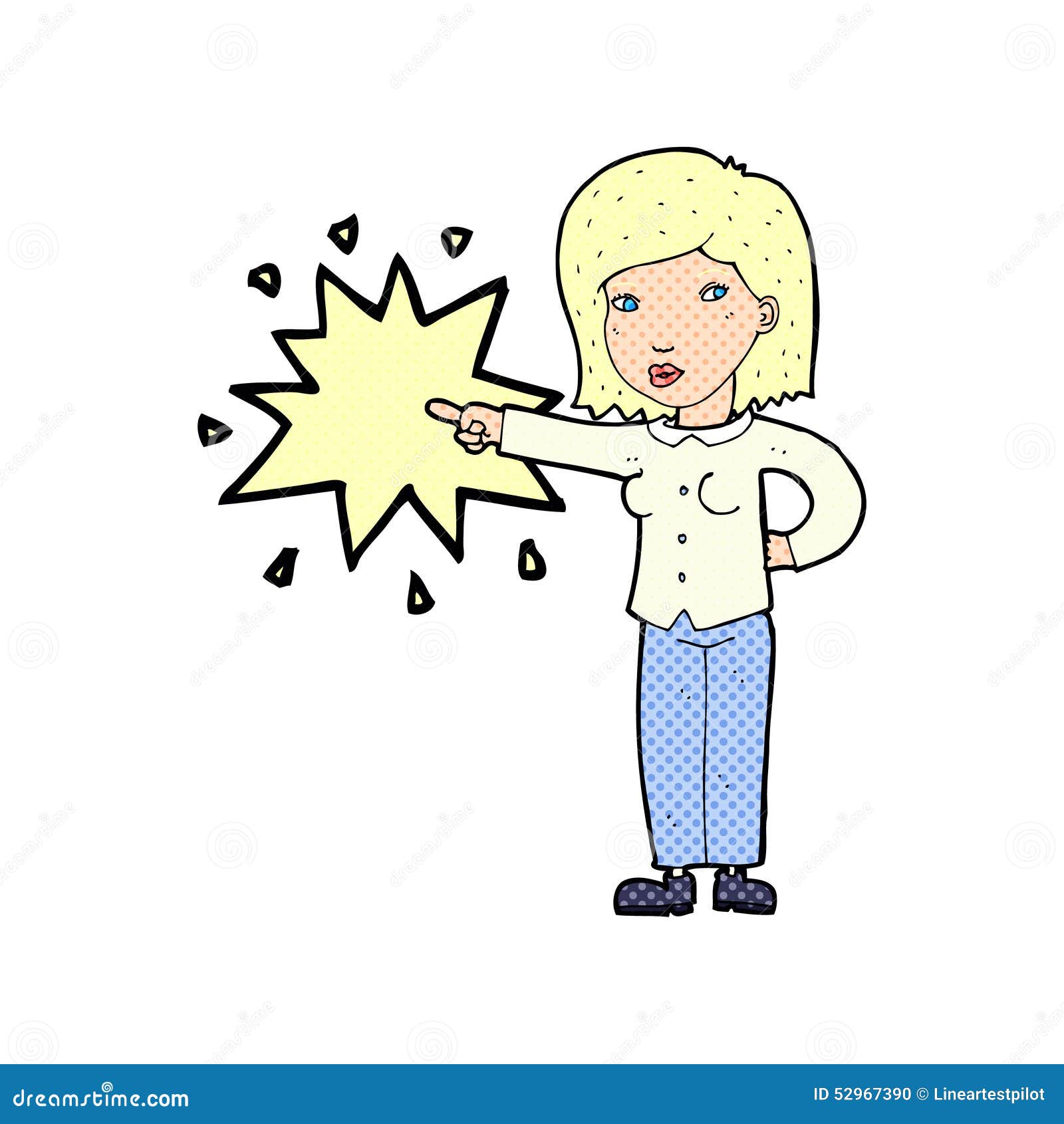 Cartoon woman accusing stock illustration. Illustration of pointing ...