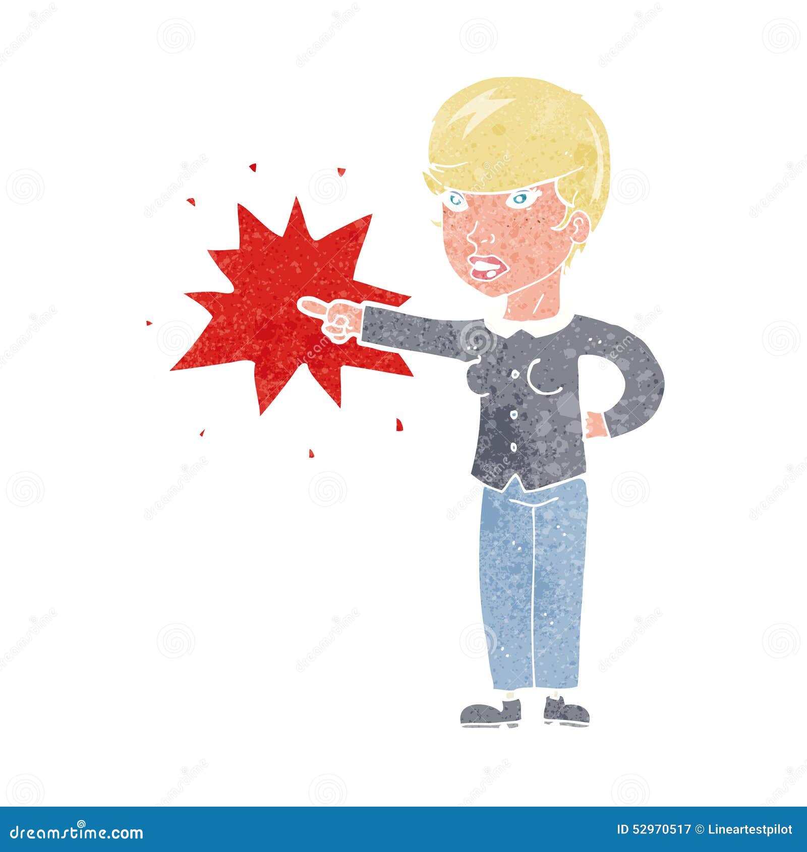 Cartoon woman accusing stock illustration. Illustration of doodle ...