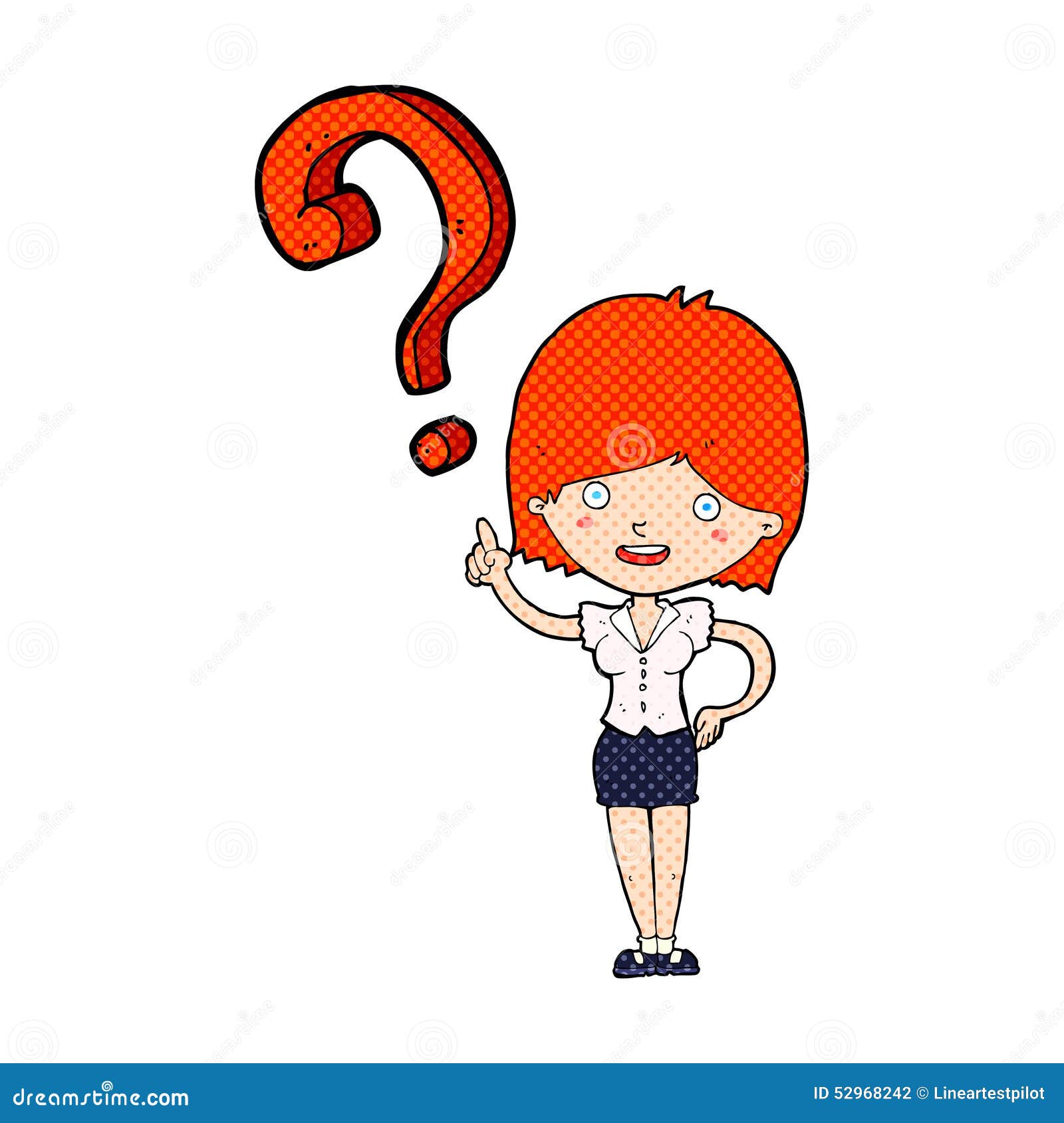 Cartoon Woman Asking Question Stock Illustration - Illustration of ...