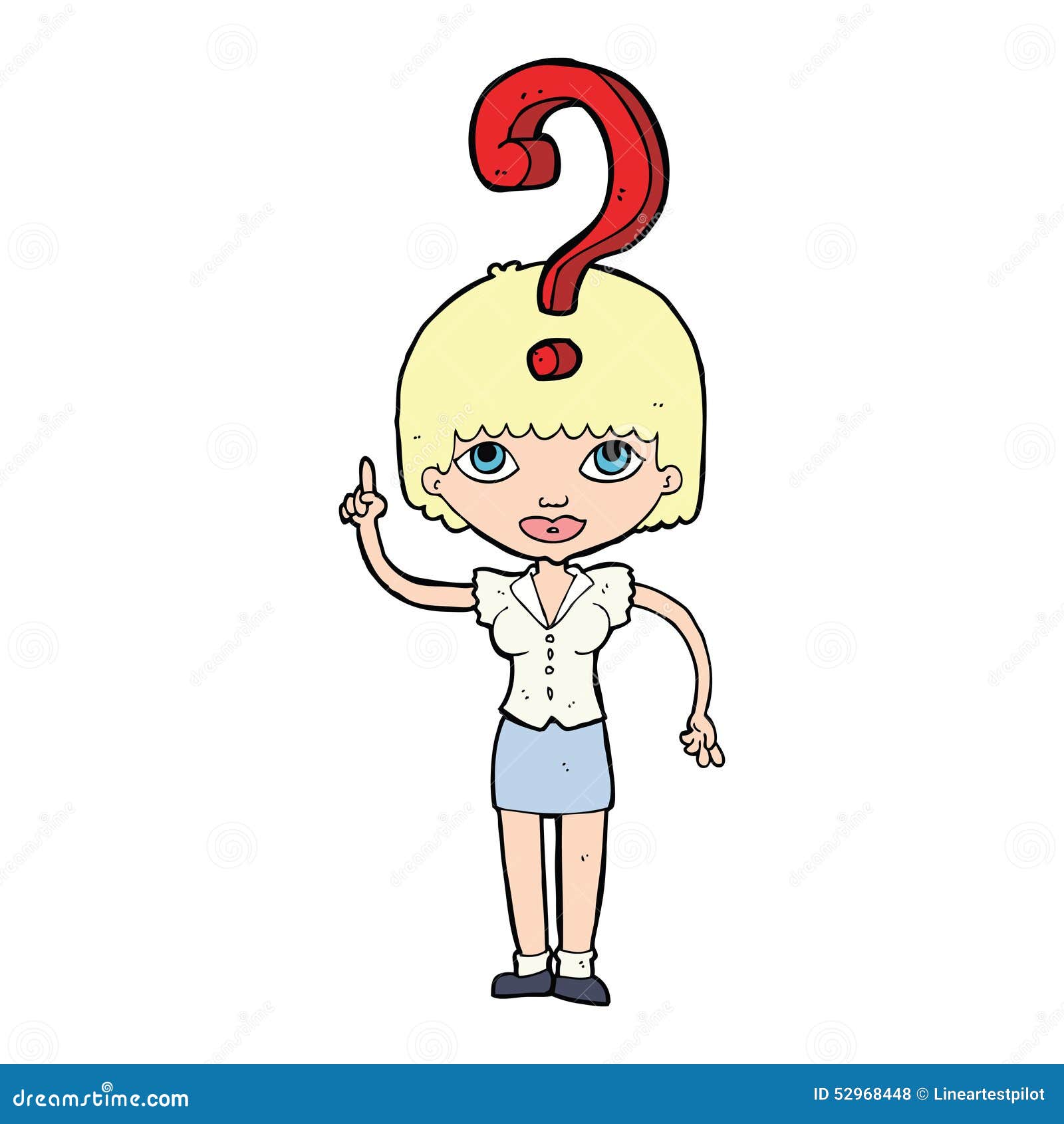 Cartoon Woman Asking Question Stock Illustration - Illustration of ...
