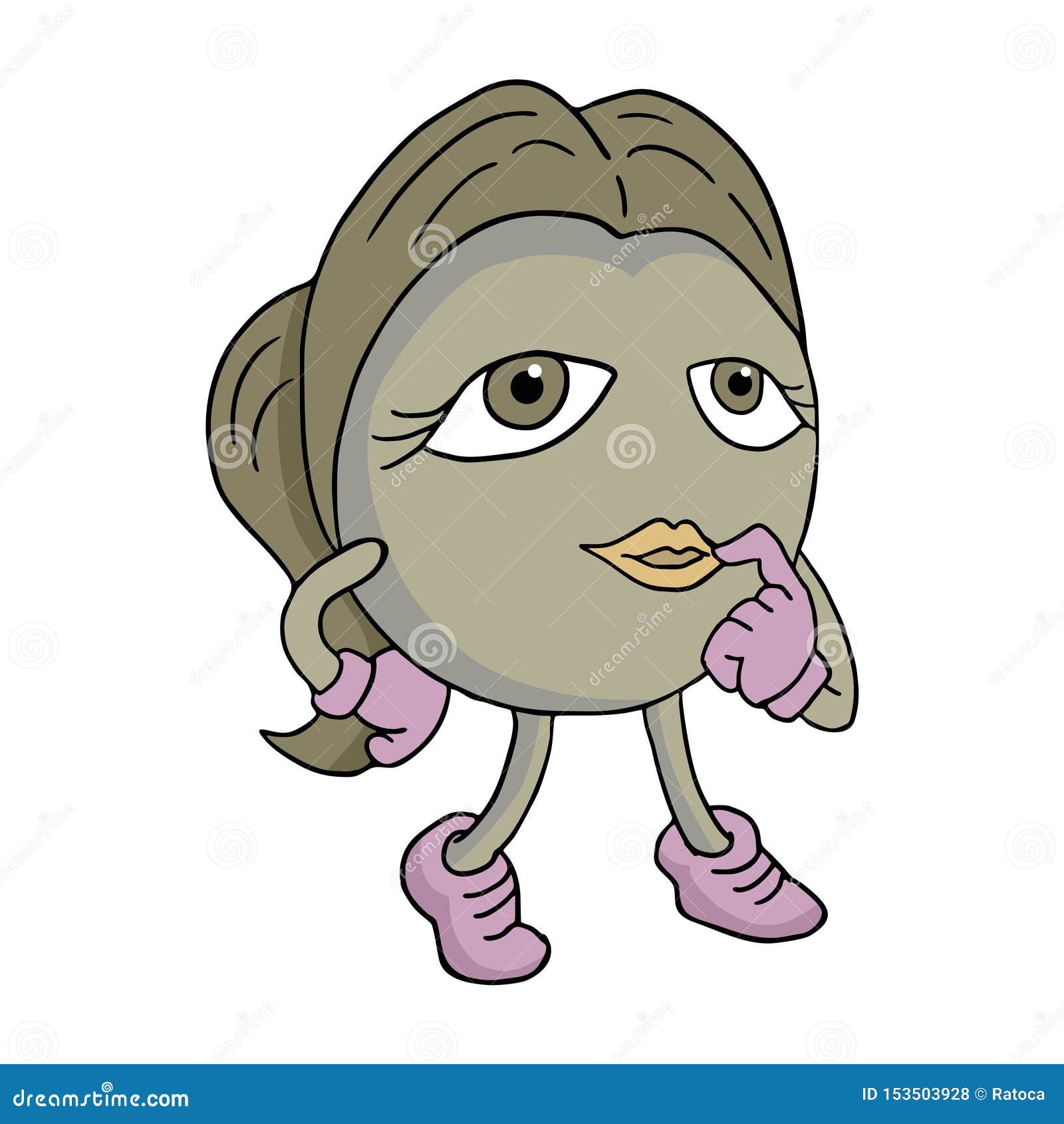 Cartoon Woman Character Thinking Stock Vector - Illustration of ...