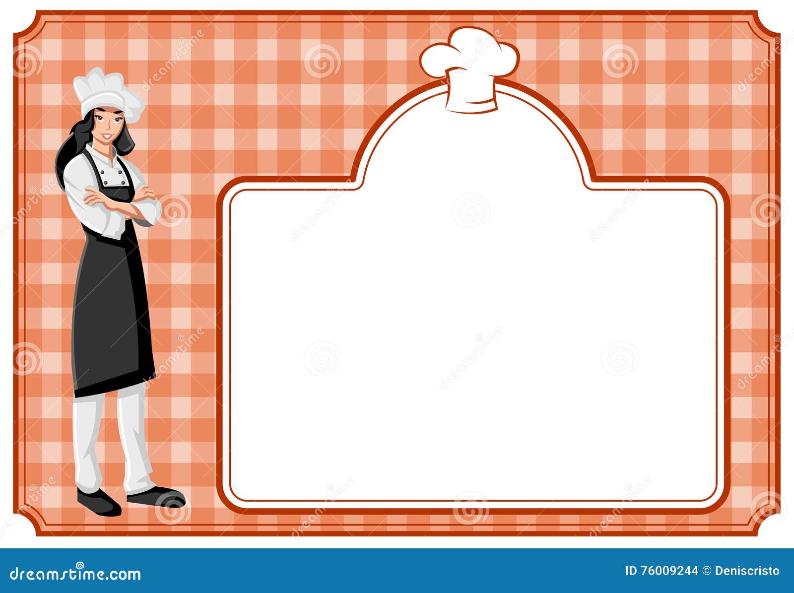 Cartoon woman chef stock vector. Illustration of note - 76009244