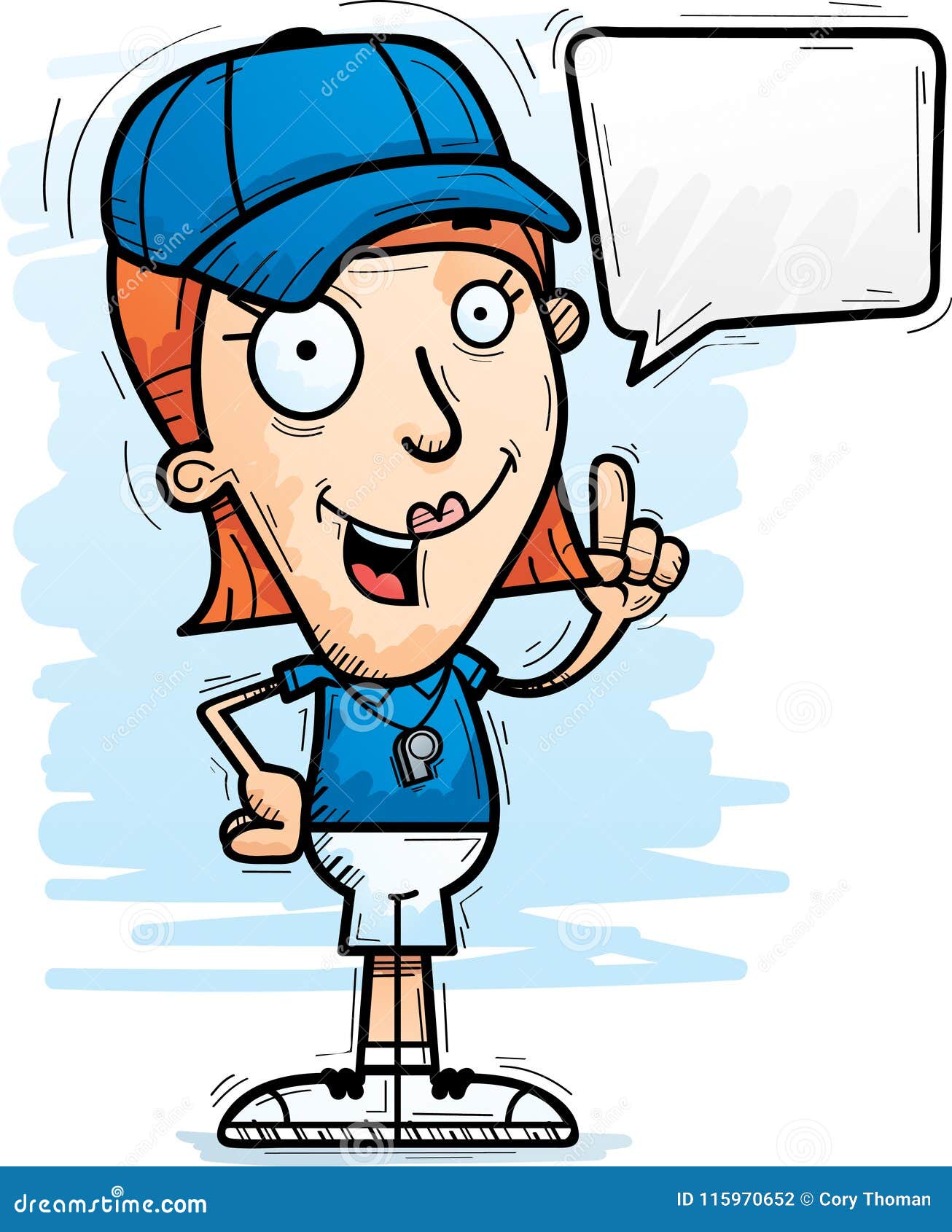 Cartoon Woman Coach Talking Stock Vector - Illustration of sports ...